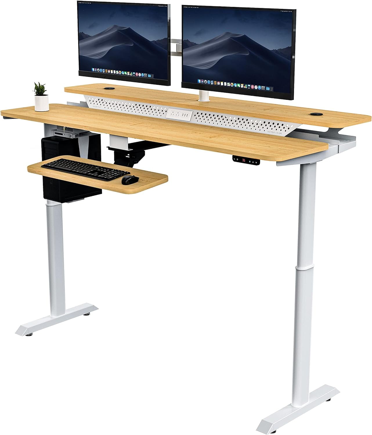 VersaDesk® Powerlift Split-Level 72"x30" Electric Standing Desk Height ...