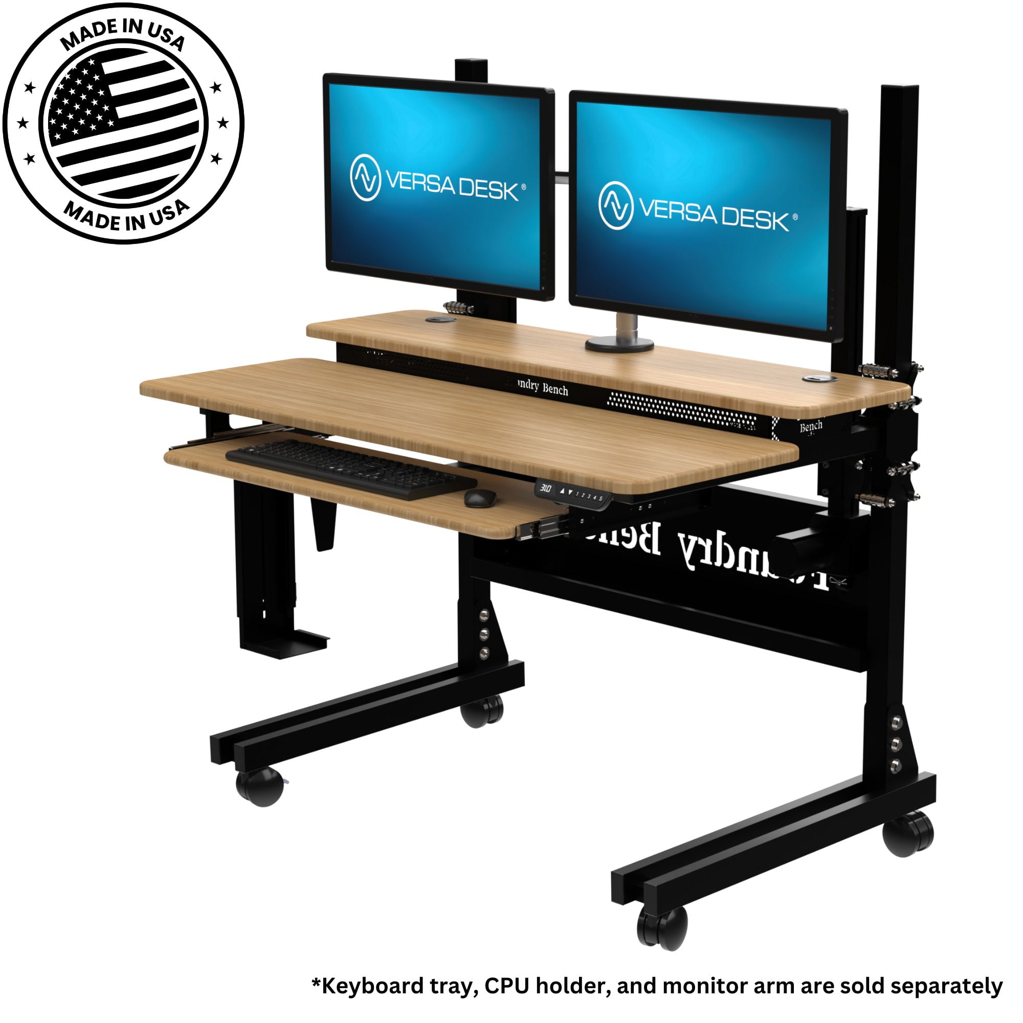 VersaDesk® Foundry Bench® 48" x 30" Portable Height Adjustable Standing ...
