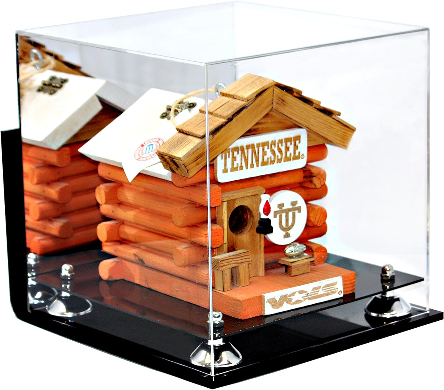 Versaile Display Case - Medium Square Box wih Silver Risers Mirror and ...