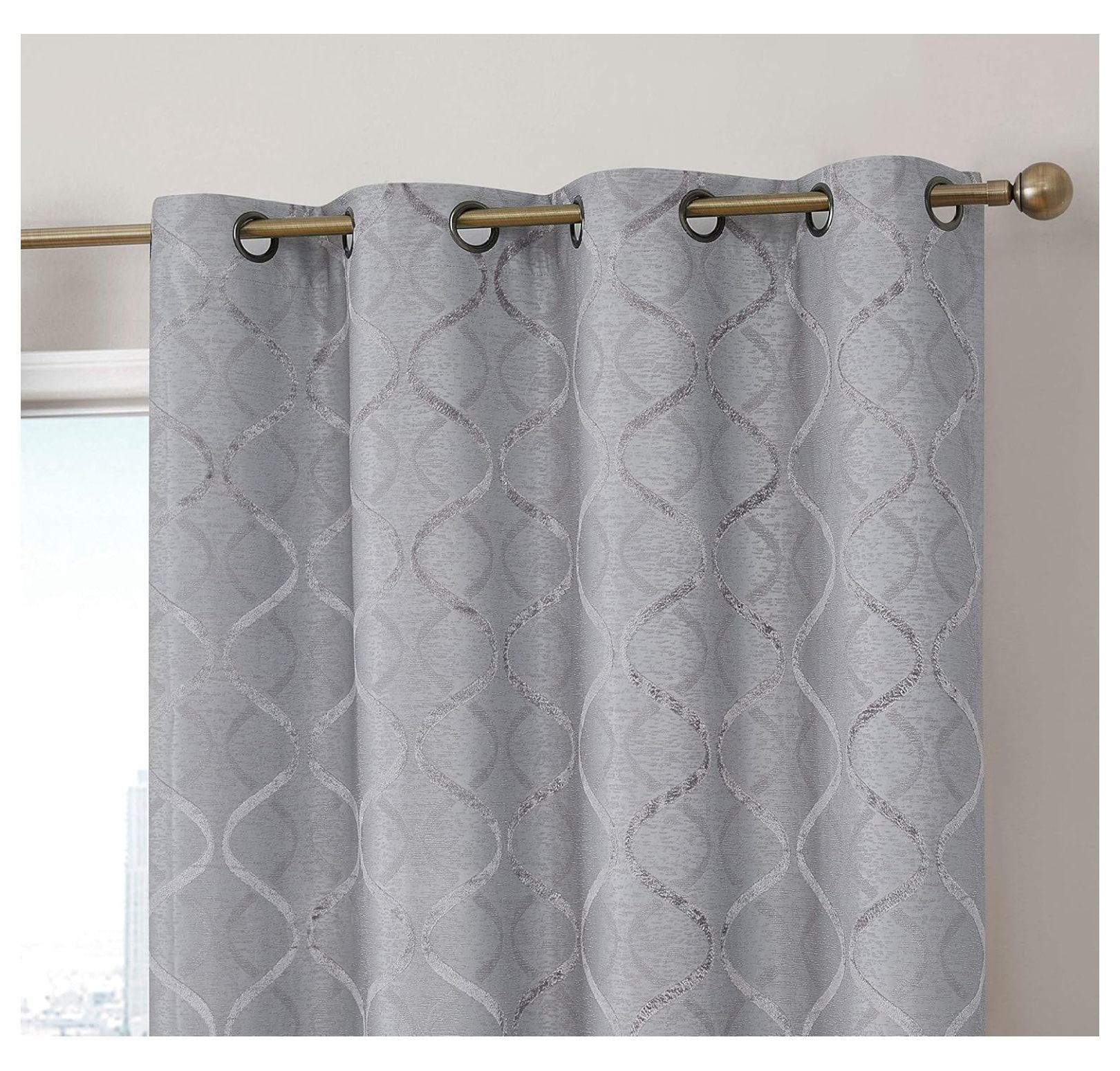 Versailles Lattice Flocked 100% Complete Blackout Thermal Insulated ...