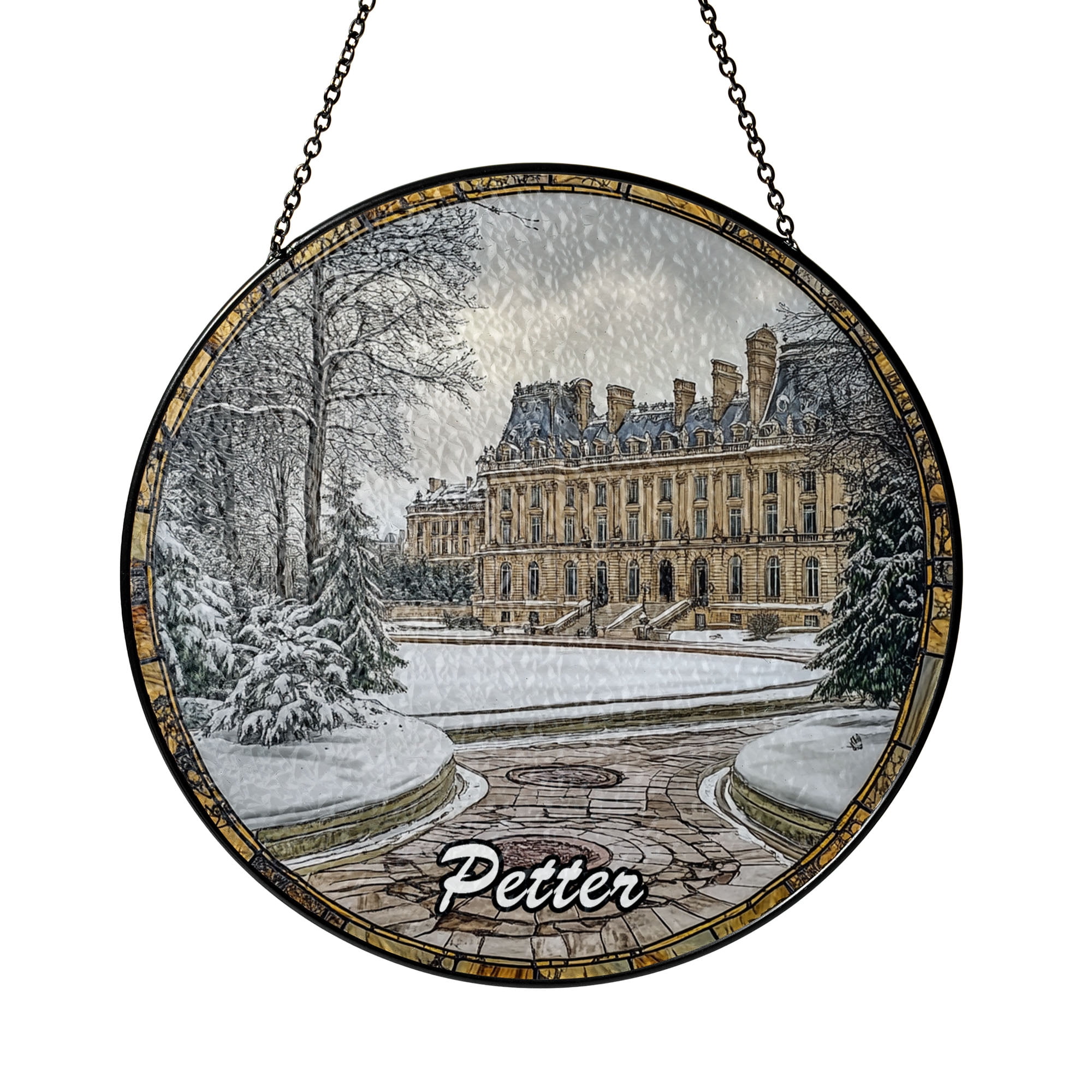 Versailles Stained Glass Suncatcher - Custom Name French Palace Window ...