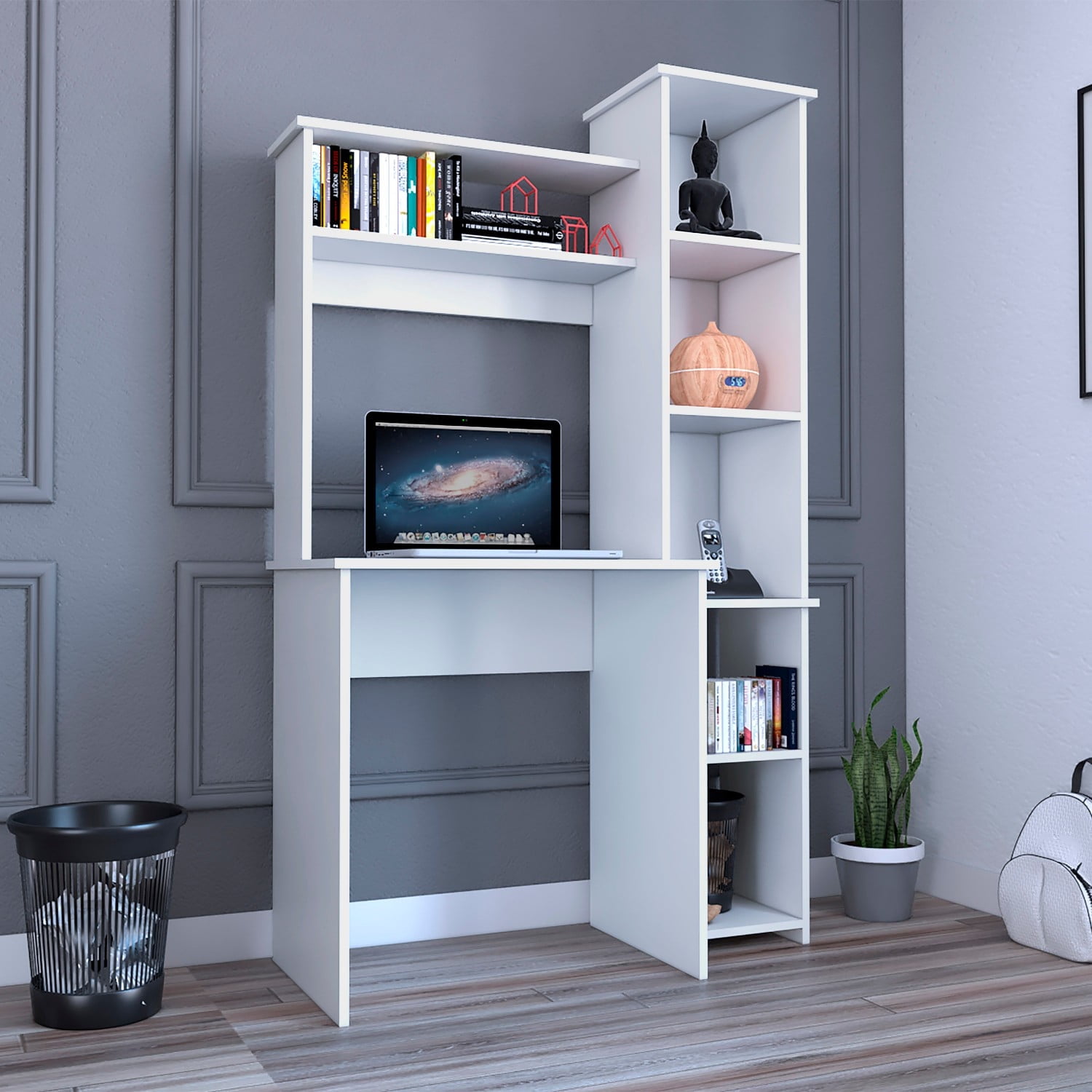 Versalles Writintg Desk, Two Superior Shelves, Five Cubbies -White ...