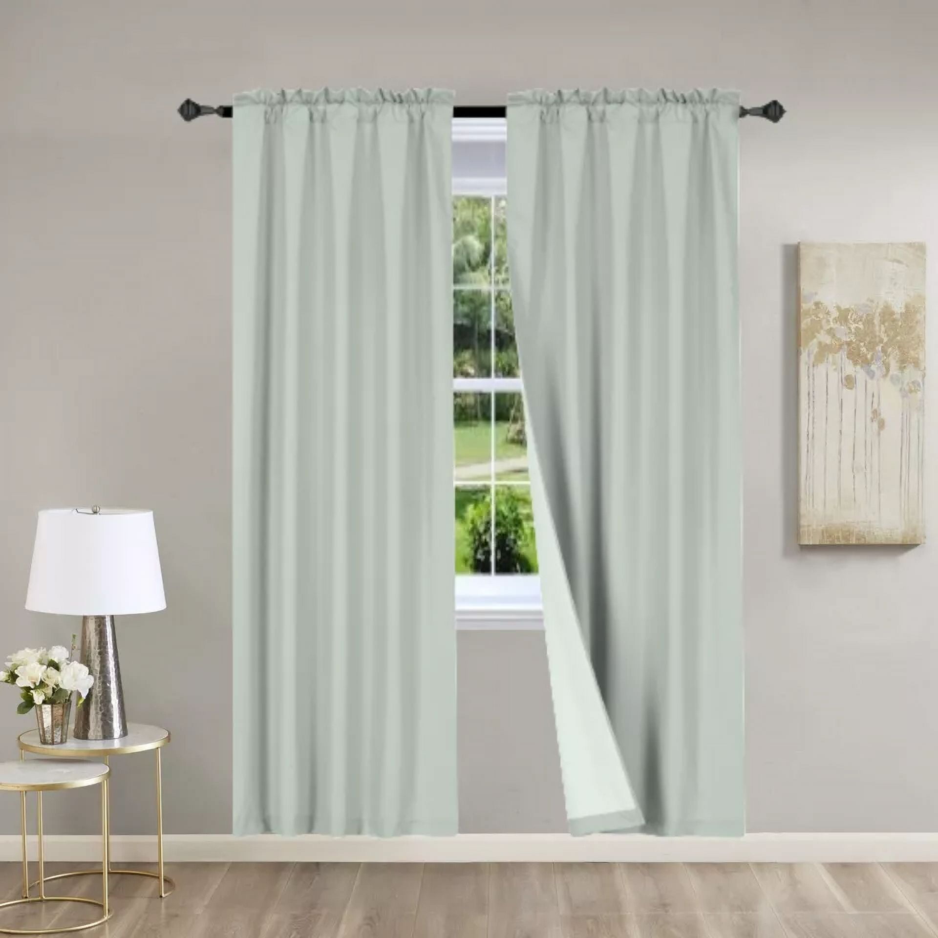 Versatil 2PC Set Silver Grey Solid Color Light Blocking Panels White ...