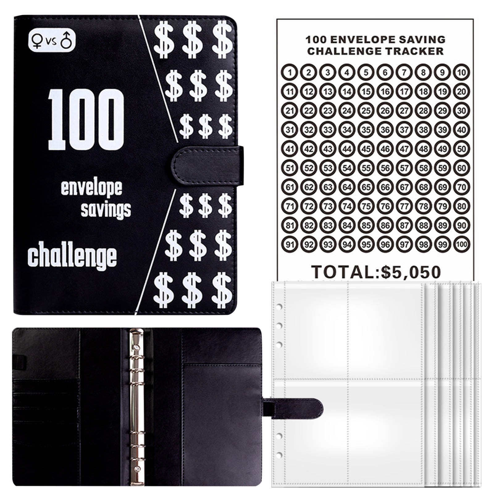 Versatile 100 Envelope Saving Challenge Lightweight Savings Portable ...