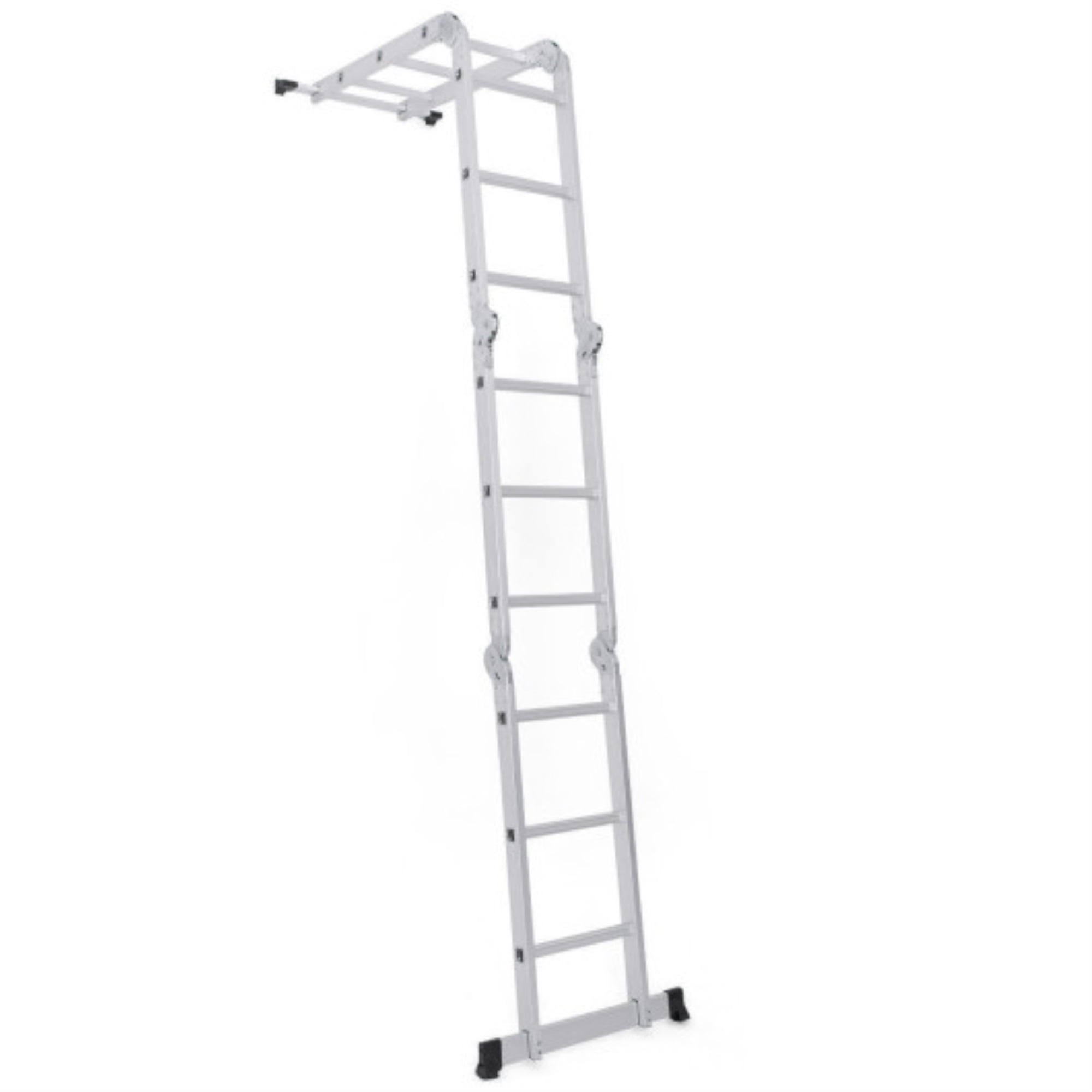 Versatile 12.5FT Aluminum Folding Ladder | Telescoping, Stepladder ...