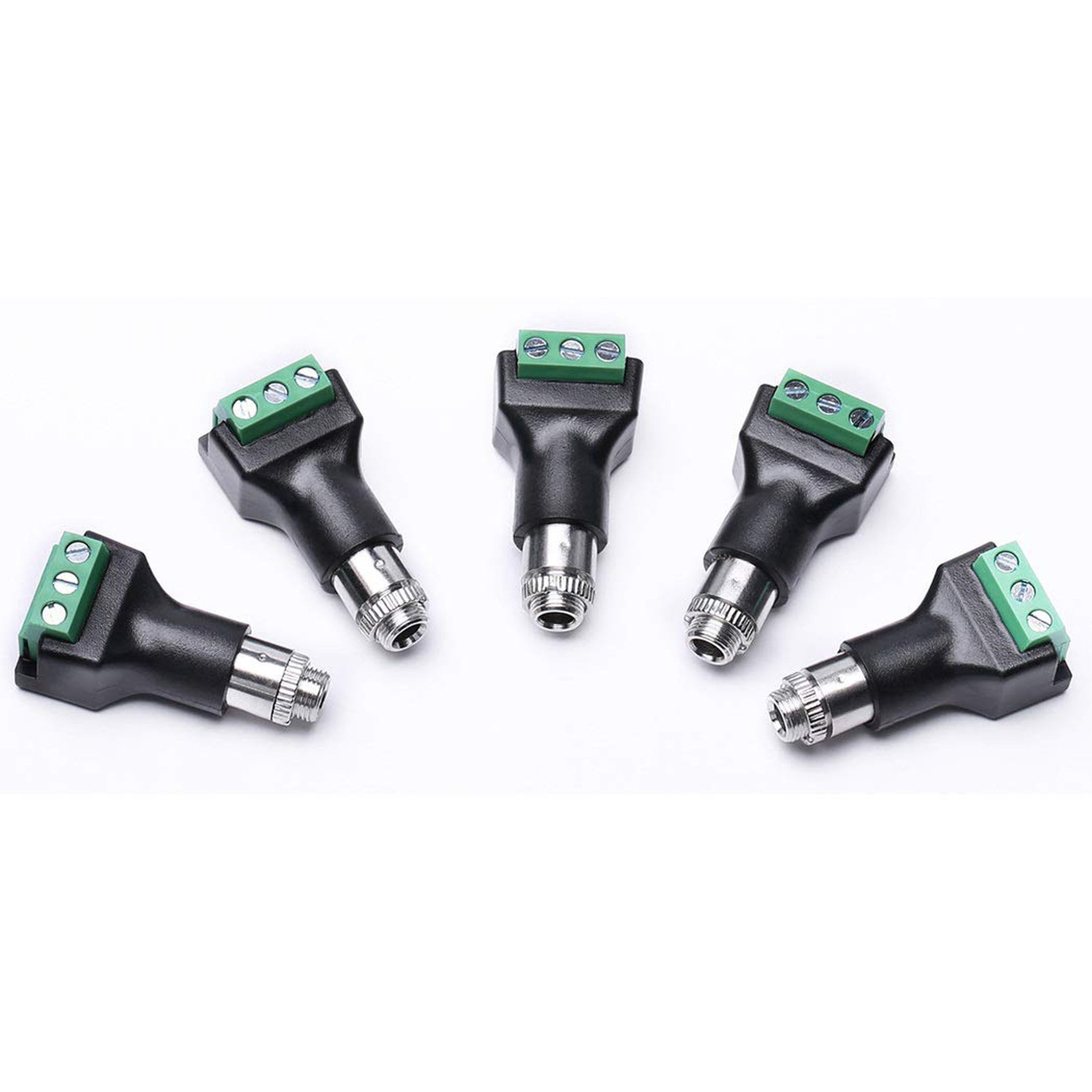 Versatile 3.5mm Stereo Female Terminal Block Connector Set of Five ...