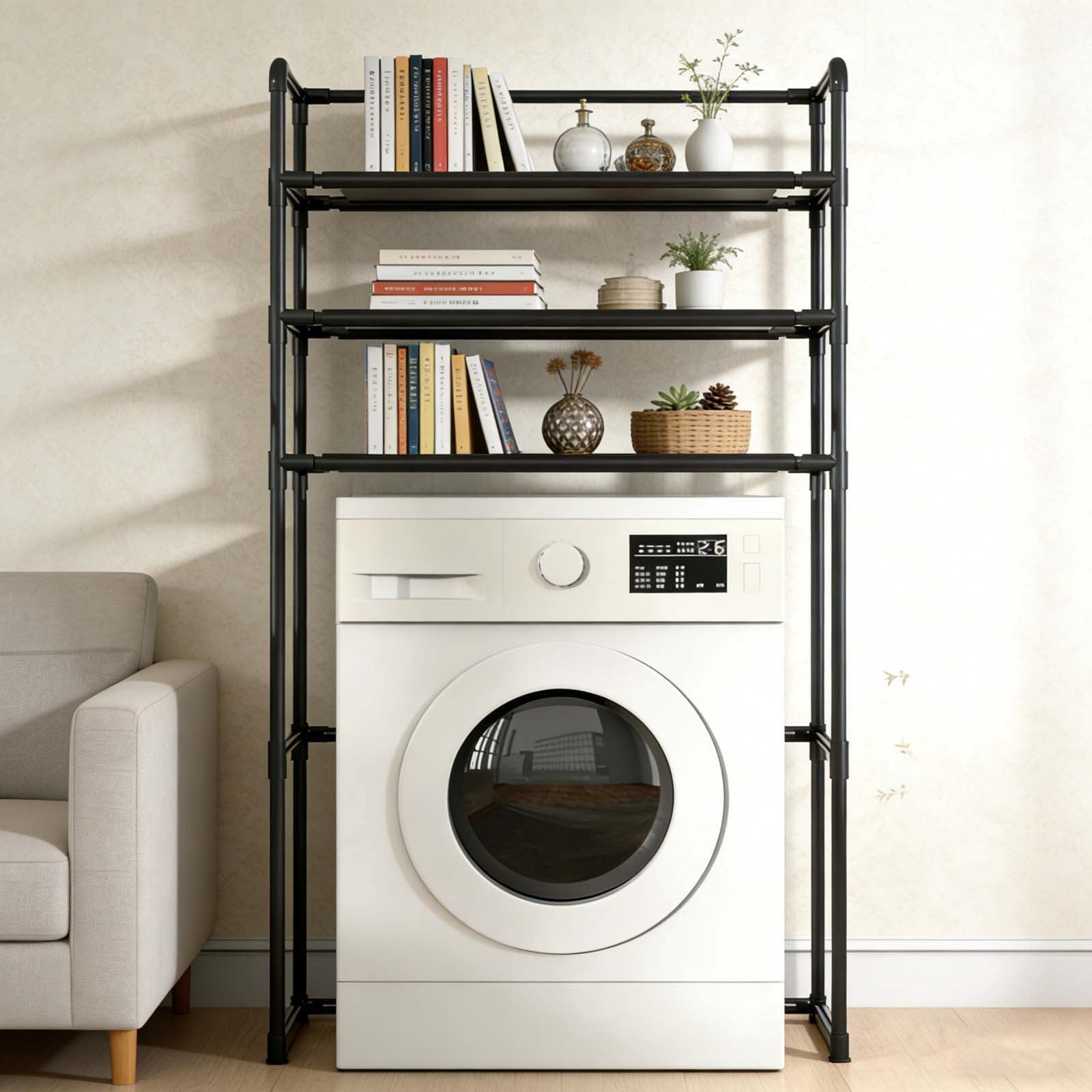 Versatile 3-Tier Standing Shelf, Dual-Use as Washing Machine Shelf ...