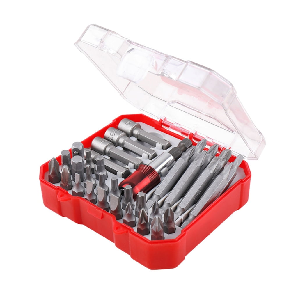 Versatile 34pcs 1/4 Security Bit Set Complete Hex Star Screwdriver Kits ...
