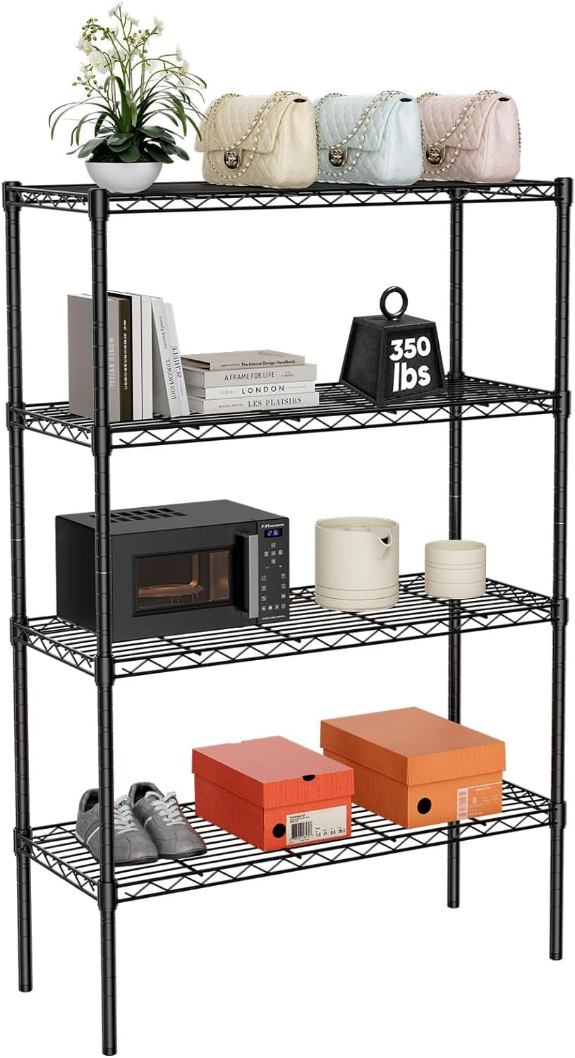 Versatile 4-Tier Adjustable Metal Shelving Unit - Heavy Duty Standing ...