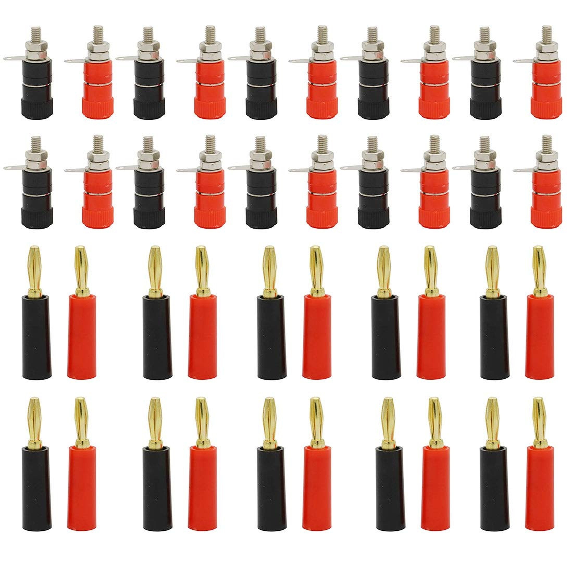 Versatile 40 Piece Red Black Audio Speaker Wire Connector Kit - Walmart.com