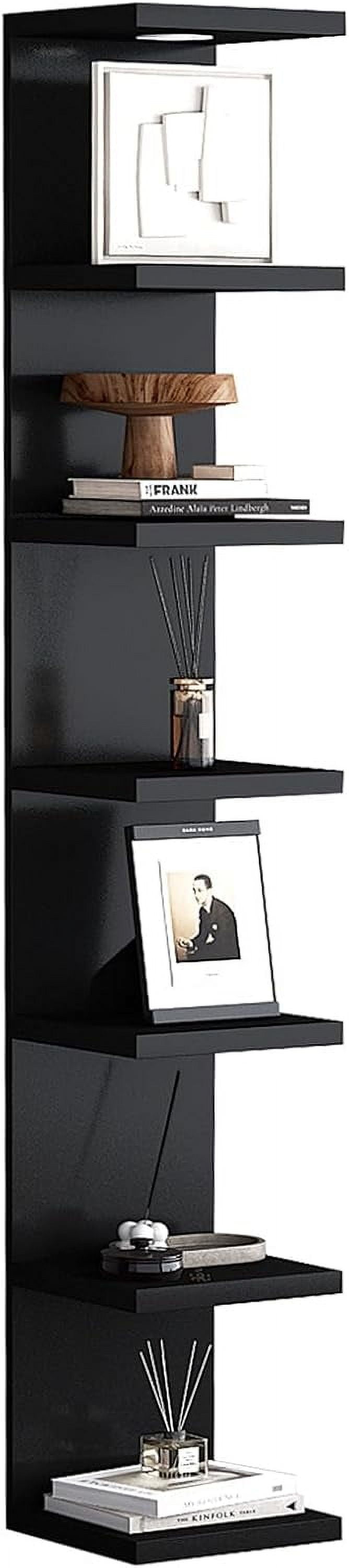 Versatile 7 Tier Wall Shelf Unit,Black Lack Wall Shelf,Display Floating ...