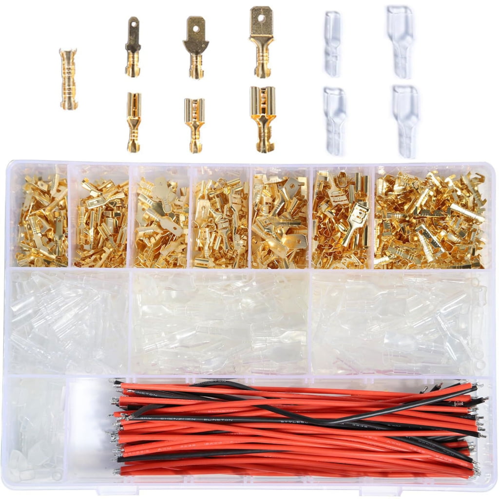 Versatile 810pcs Spade Wire Connectors set Stable Terminals Male/Female ...