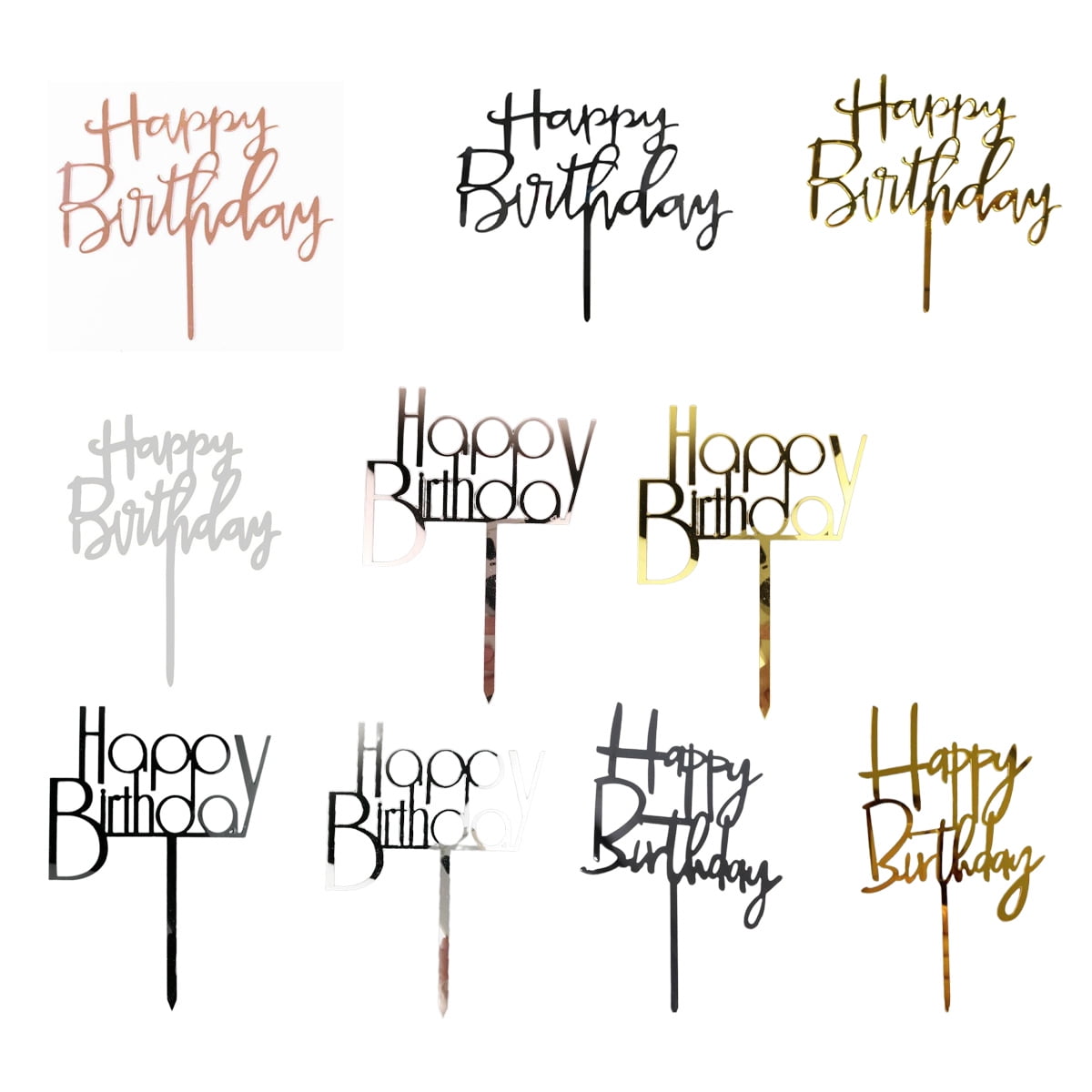 Versatile Acrylic Cake Decorations, Happy Birthday Cake Topper ...