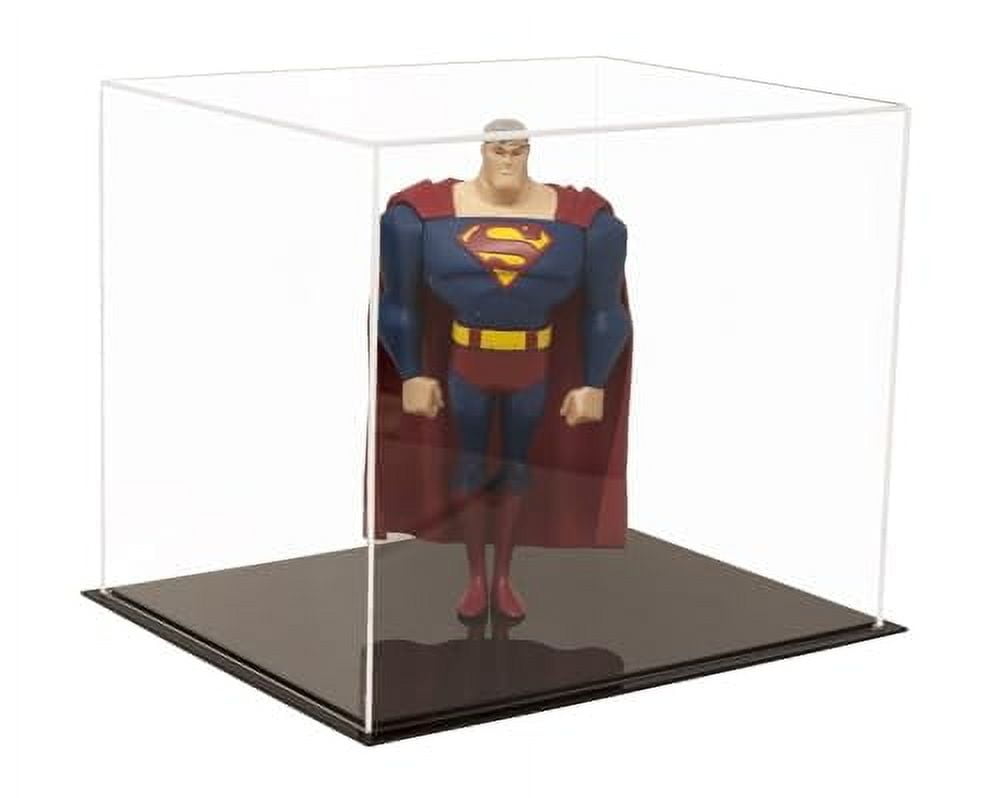 Versatile Acrylic Clear Display Case - Medium Rectangle Box with Black Base 10" x 12.25" x 10.5 ...