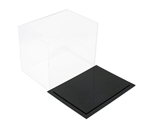 Versatile Acrylic Clear Display Case - Small Rectangle Box with Black ...