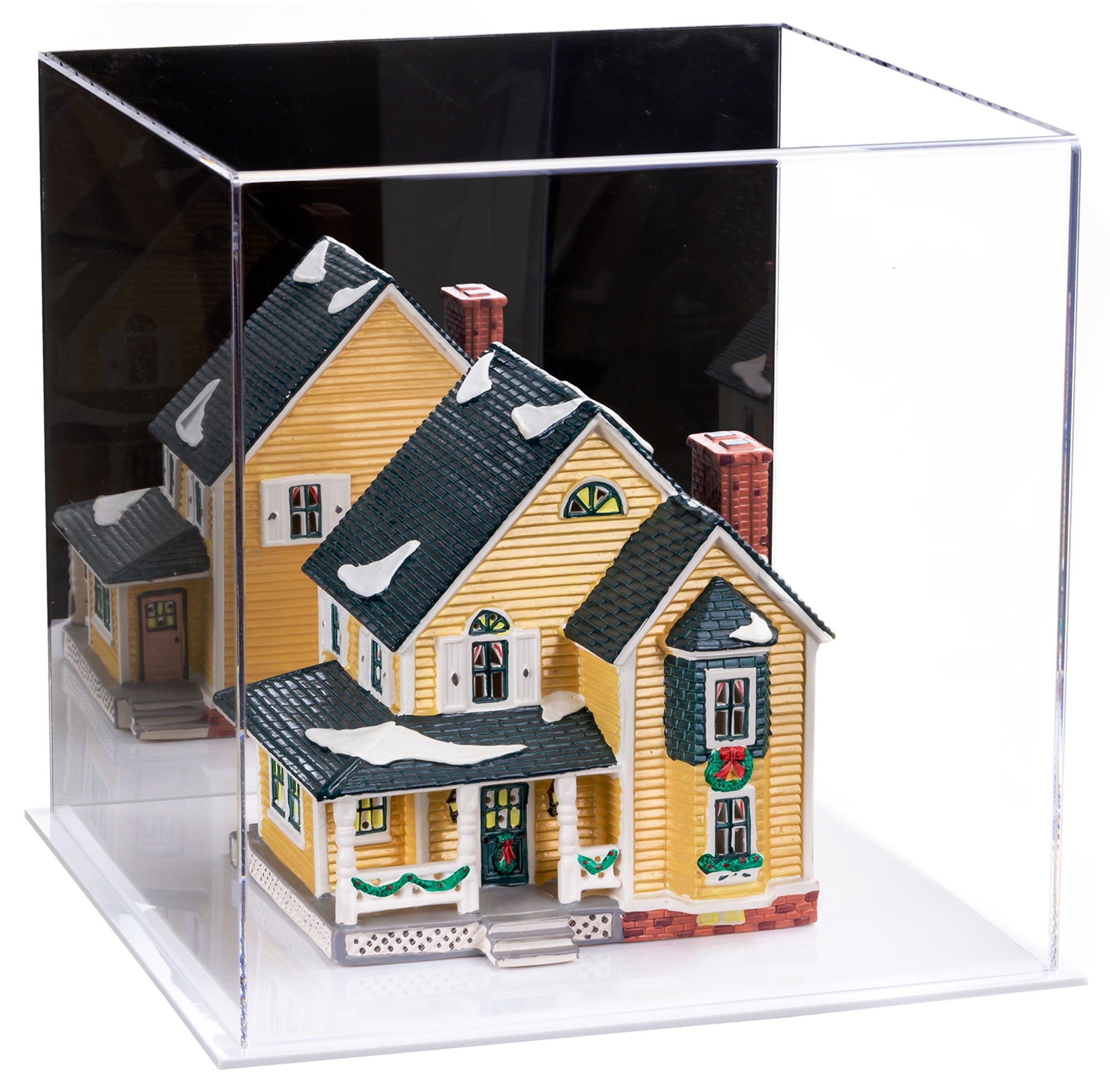 Versatile Acrylic Display Case - Medium Square Box with Mirror and ...
