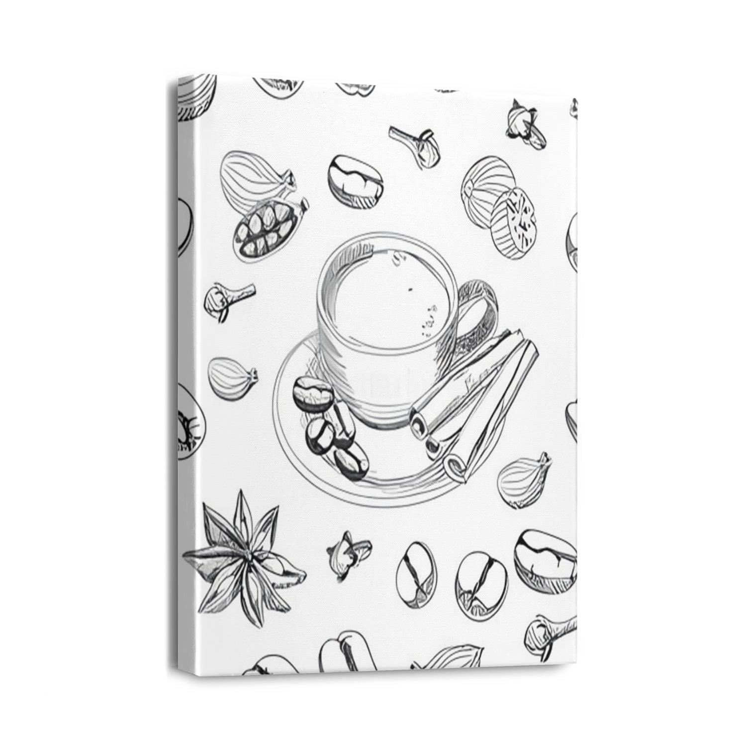 Versatile Aesthetic Décor 12x16 Black and White Unframed Canvas Print ...
