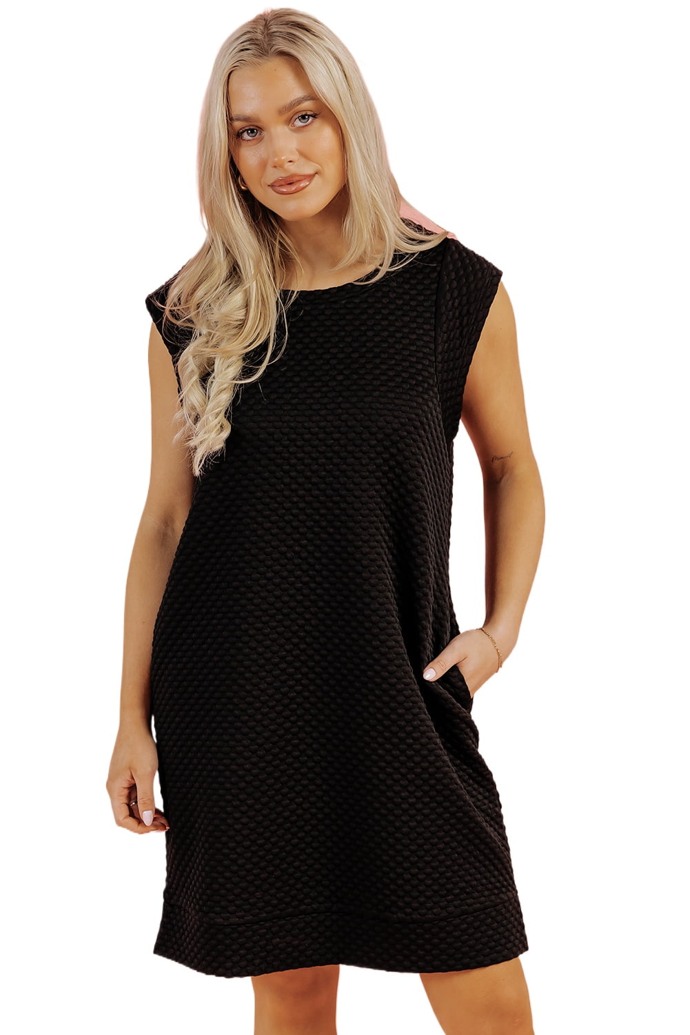 Versatile Black T-Shirt Style Mini Dress - Flattering Shift Silhouette ...