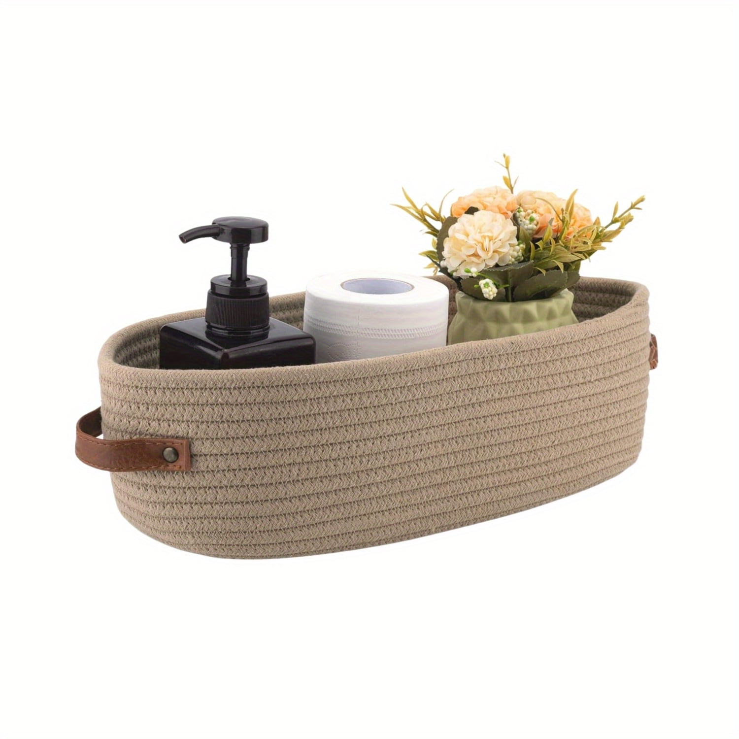 Versatile Braided Storage Basket with Double Handles - Perfect for ...