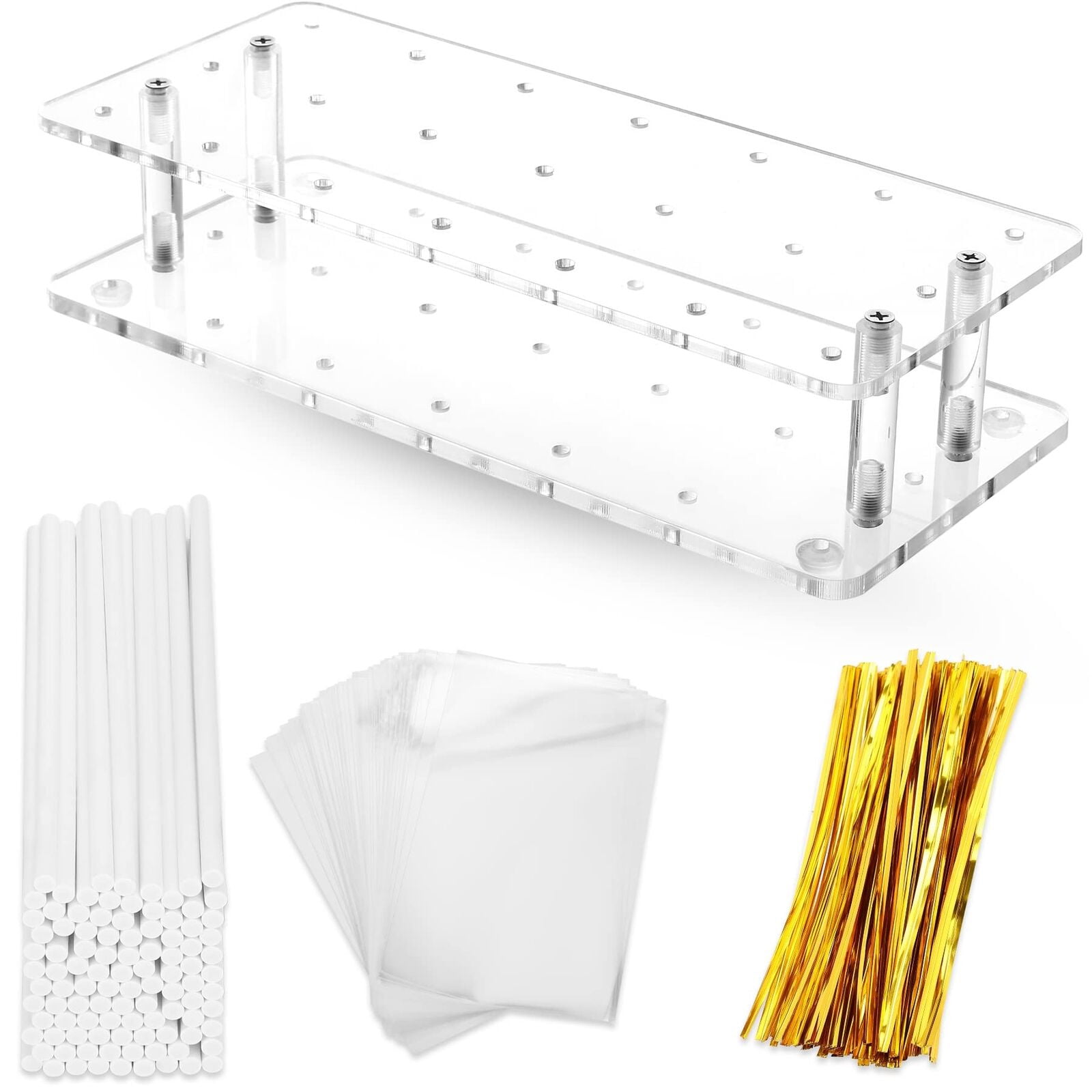 Versatile Clear Cake Pop Display Stand with 300 PCS Cake Pop Sticks and ...