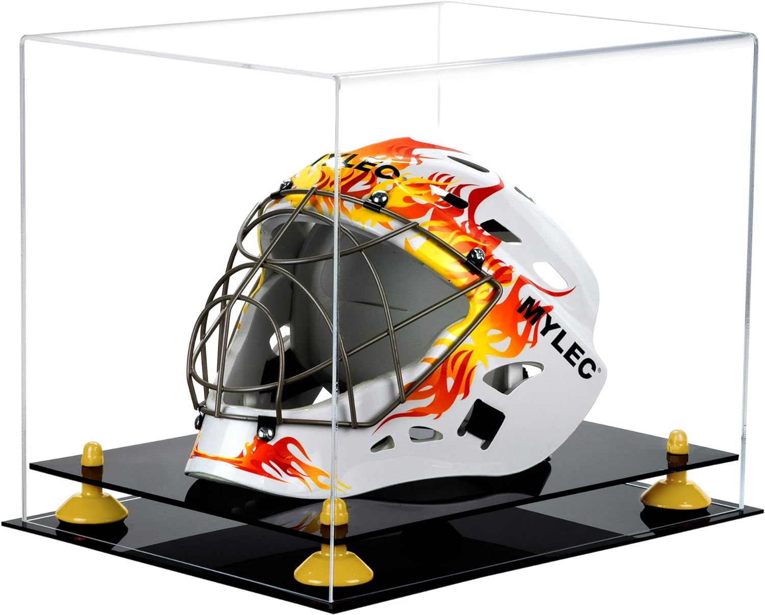 Versatile Clear Display Case - Large Rectangle Box with Yellow Risers ...