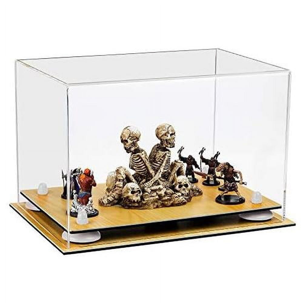 Versatile Clear Display Case - Medium Rectangle Box With White Risers ...