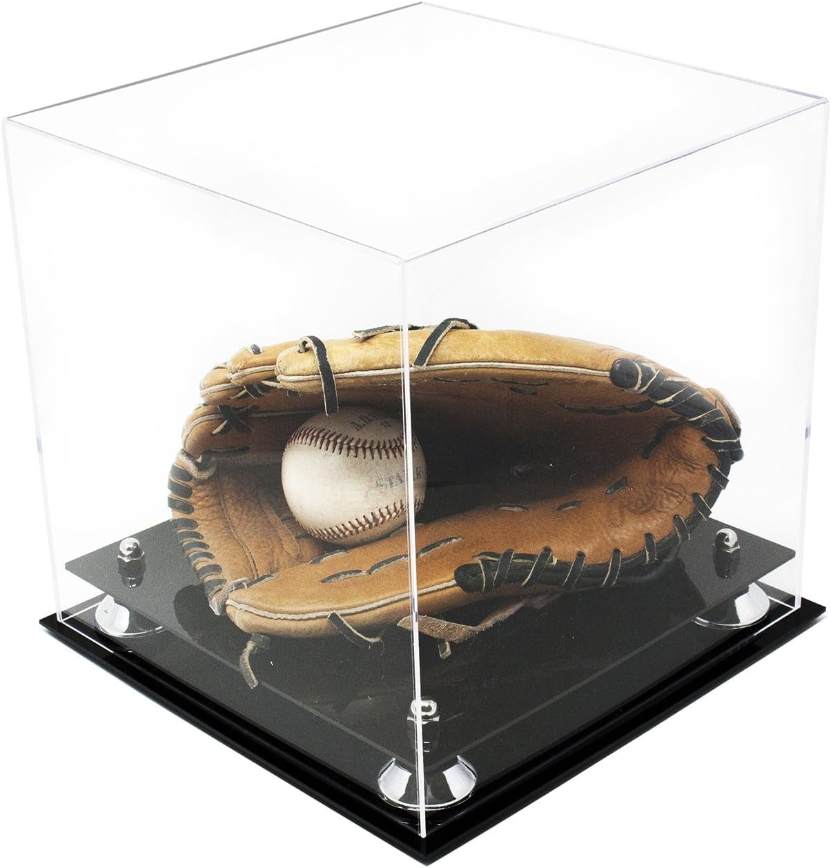 Versatile Clear Display Case - Medium Square Box with Silver Risers 11 ...