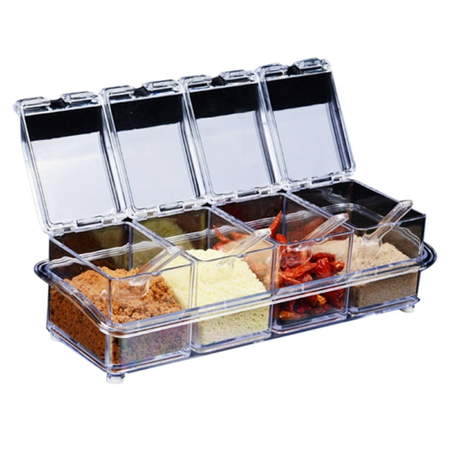 Versatile Clear Seasoning Rack Spice Pots, Acrylic Seasoning Box For ...