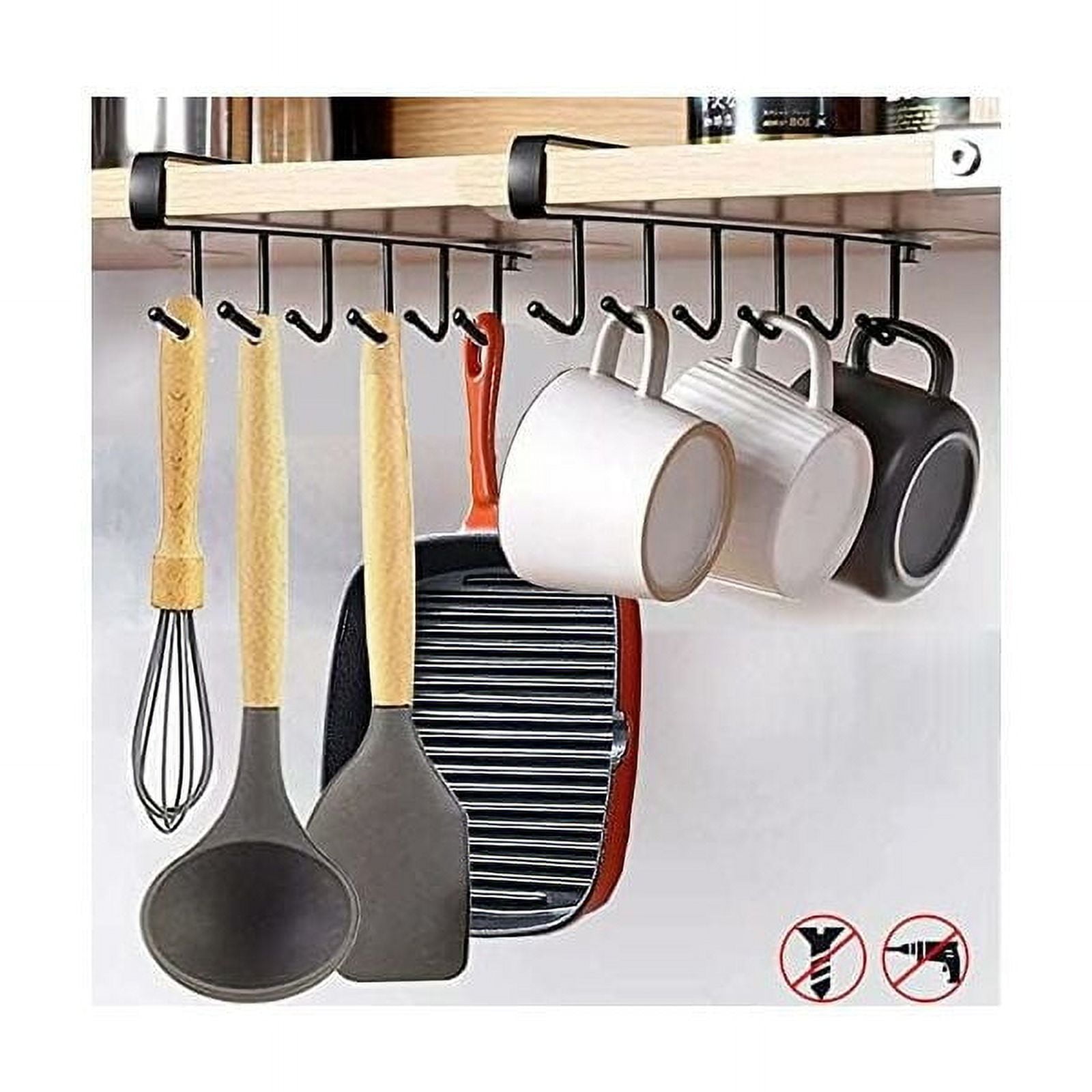 Versatile Coffee Mug Holder Under Cabinet, Innovative Adhesive Kitchen ...