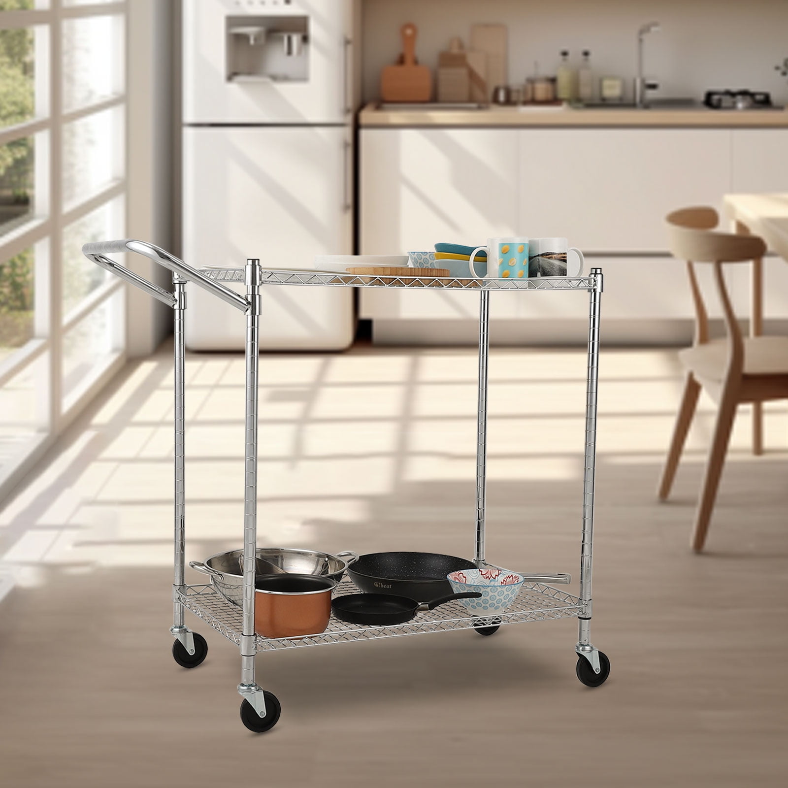 AOILE Versatile Commercial Utility Cart | Wire Rolling Cart with Handle ...