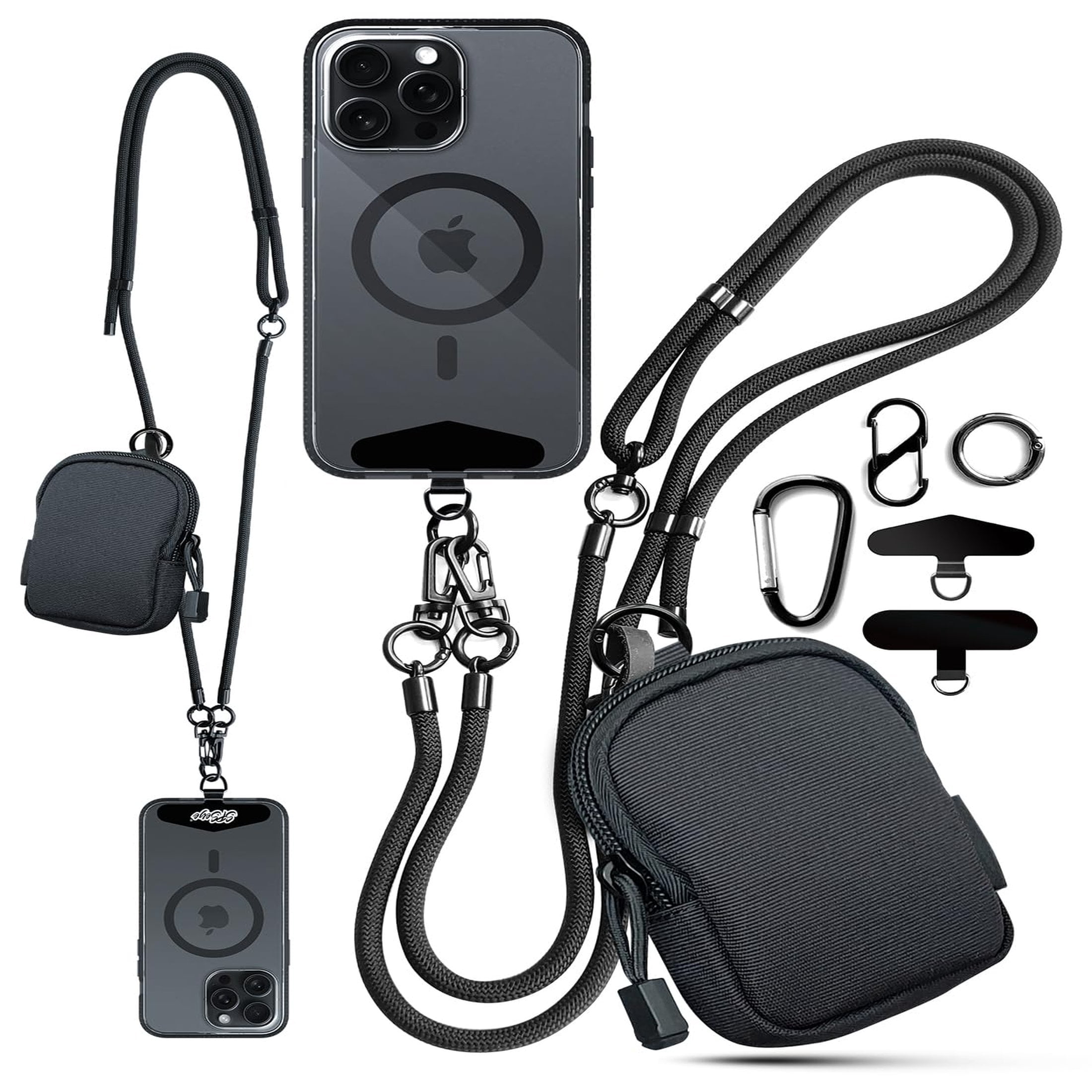 Versatile Crossbody Phone Lanyard with Wallet and Headphone Case ...