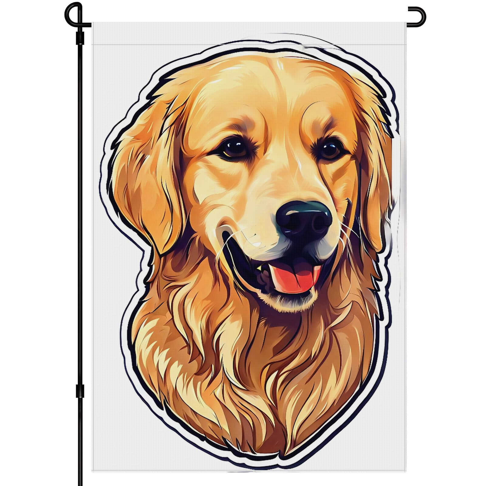 Versatile Cute Dogs Golden Retriever House Flags for Lawn Patio ...