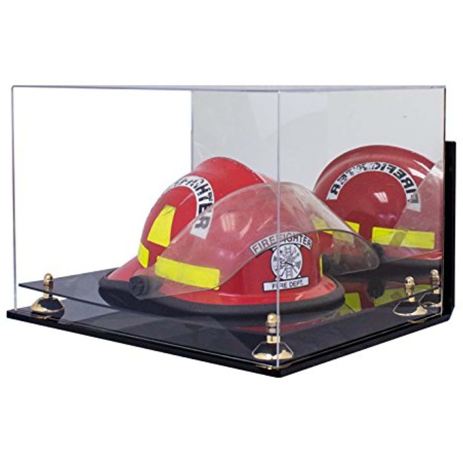 Versatile Deluxe Acrylic Display Case - Large Rectangle Box with Gold ...