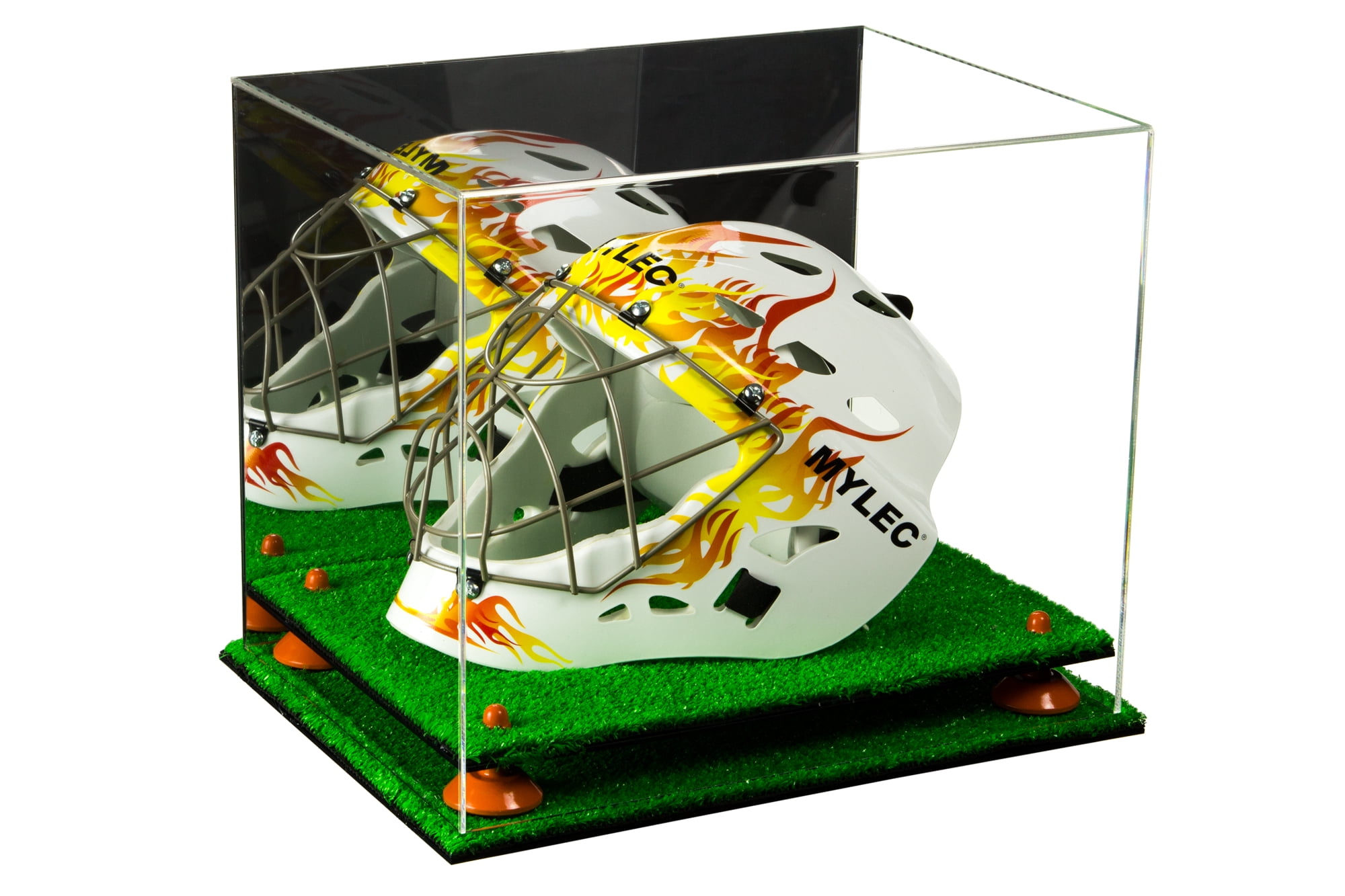 Versatile Deluxe Acrylic Display Case - Large Rectangle Box with Orange ...