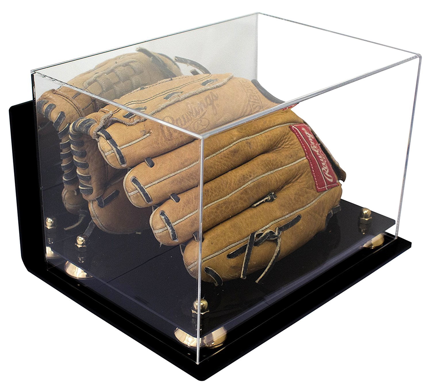 Versatile Deluxe Acrylic Display Case - Medium Rectangle Box with Gold ...