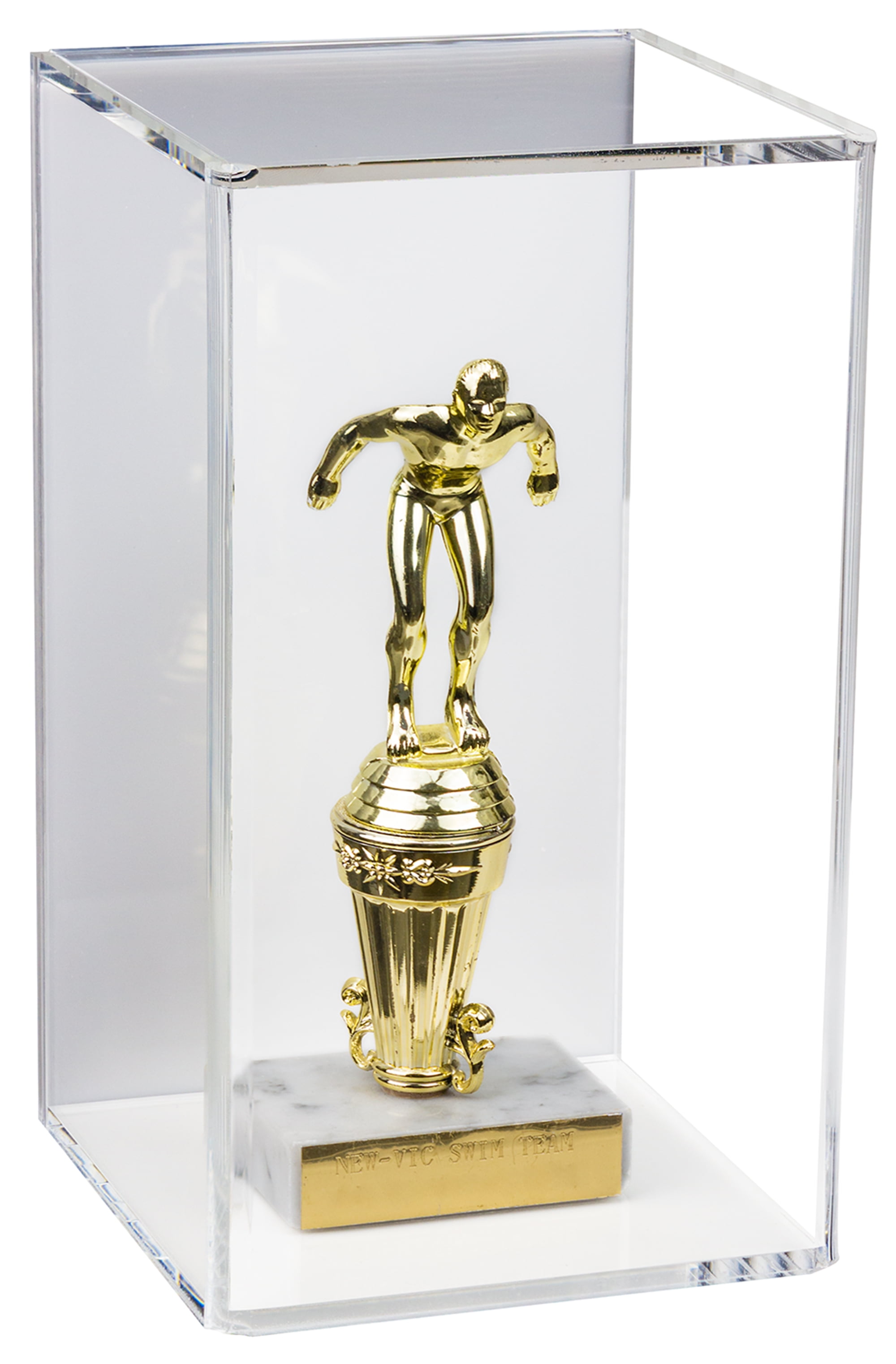 Versatile Deluxe Acrylic Display Case White Back and Wall Mount 5.5" x ...