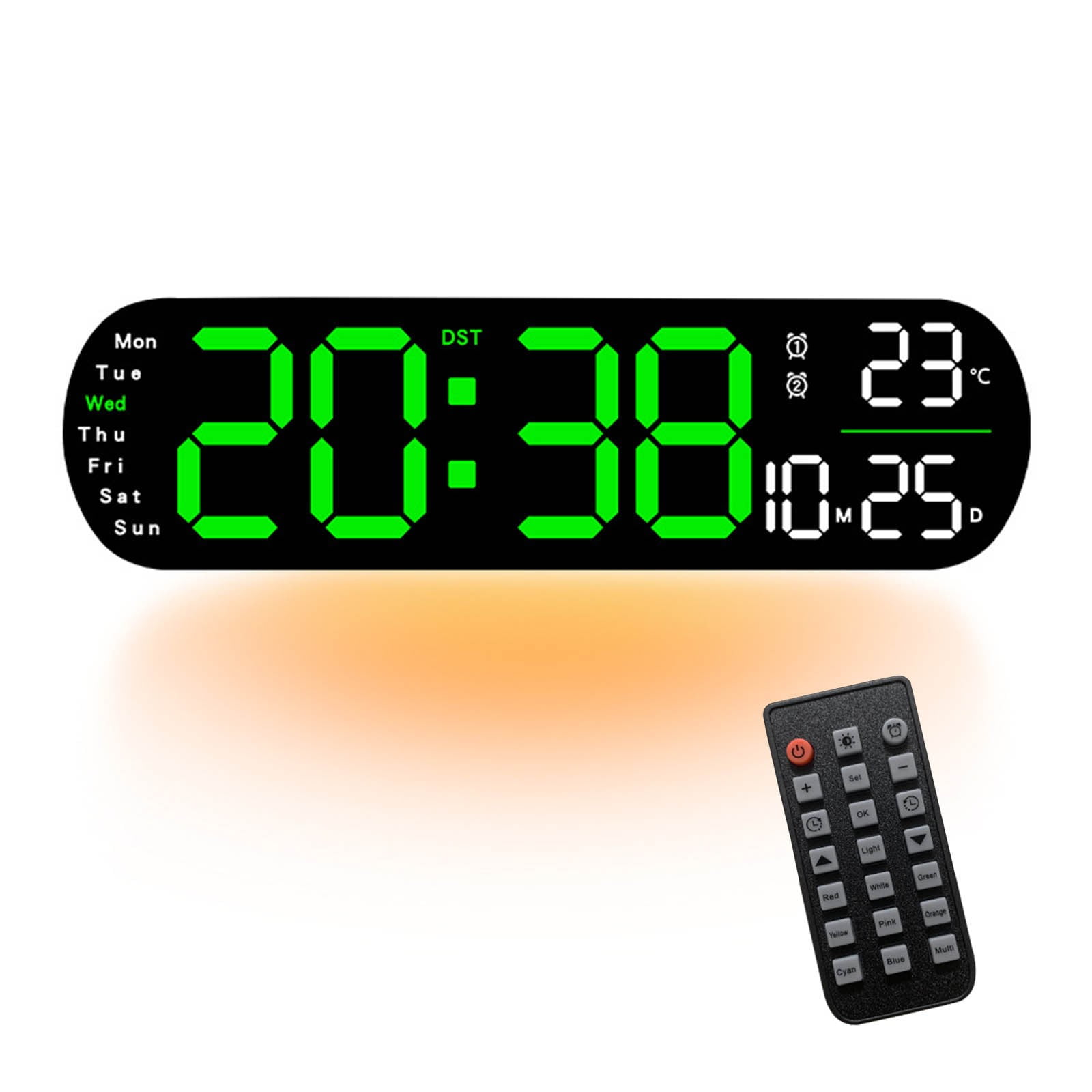 Versatile Digital Alarm Clock with Timer and Remote Control, Green, for ...