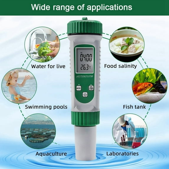Versatile Digital PH Meter 6-in-1 for Water Quality Testing Measures PH ...