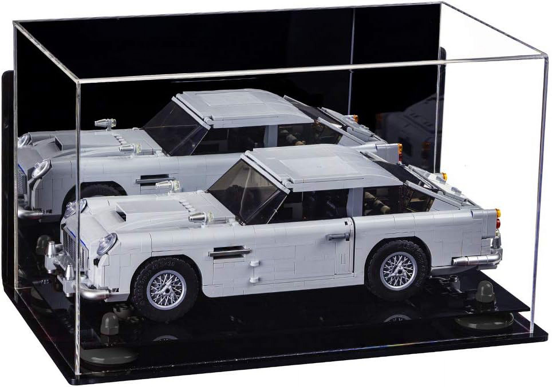 Versatile Display Case - Medium Rectangle Box with Black Risers Mirror ...