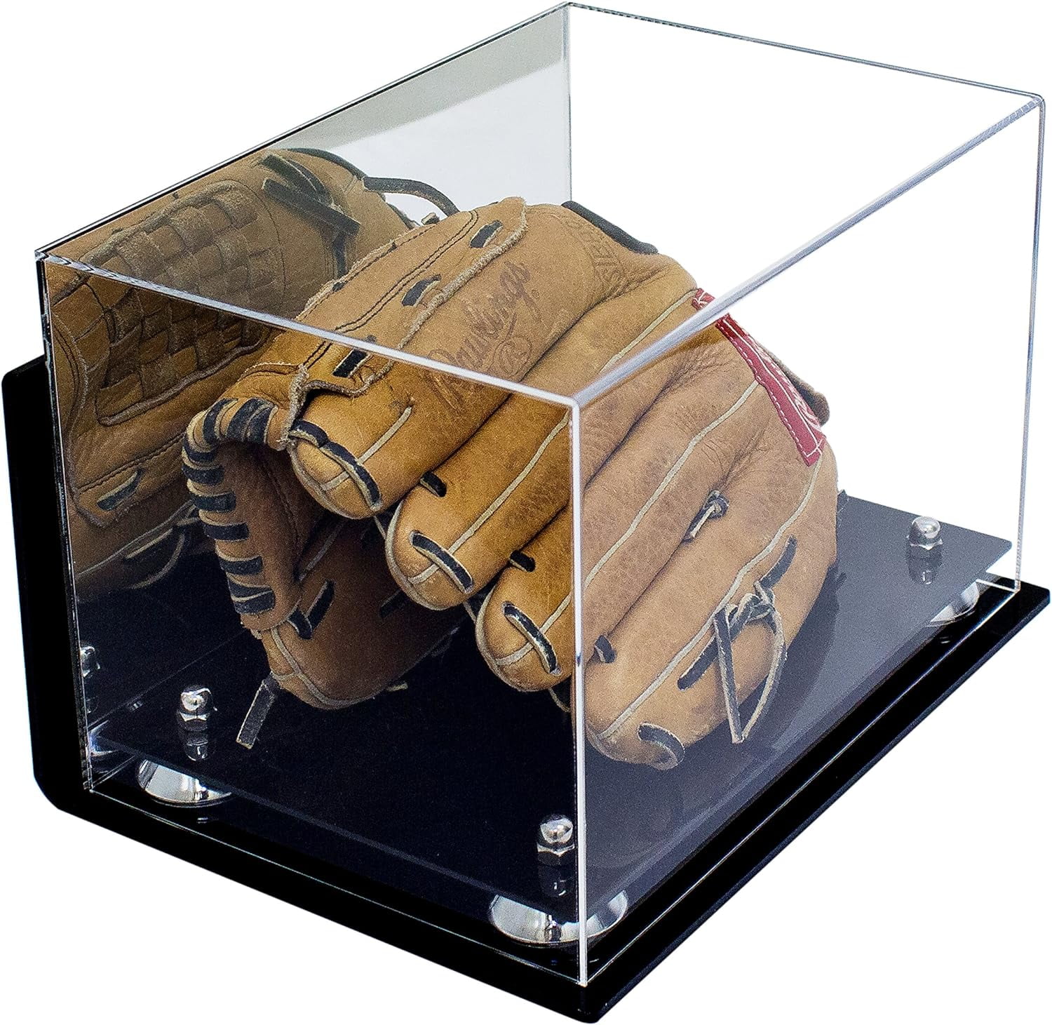 Versatile Display Case - Medium Rectangle Box with Silver Risers Mirror ...