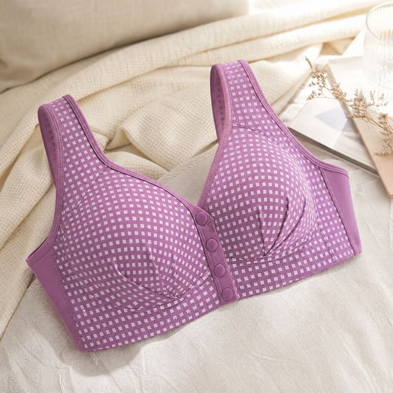 Versatile Dot Pattern Bra For Women Designed With Front Snap Closure ...