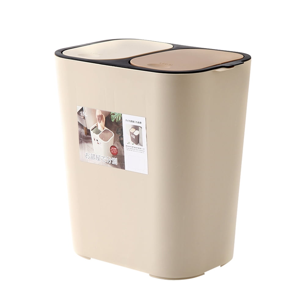 IMIKEYA Beige Classified Trash Can with Large Openings and Touch Button ...