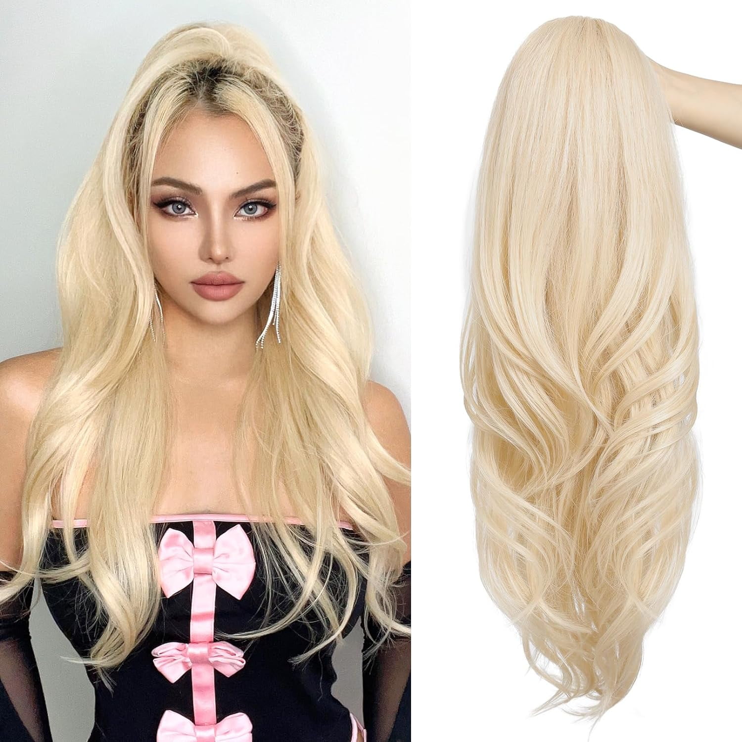 Versatile Drawstring Ponytail Extension, 26" Long Wavy Multi Layered ...