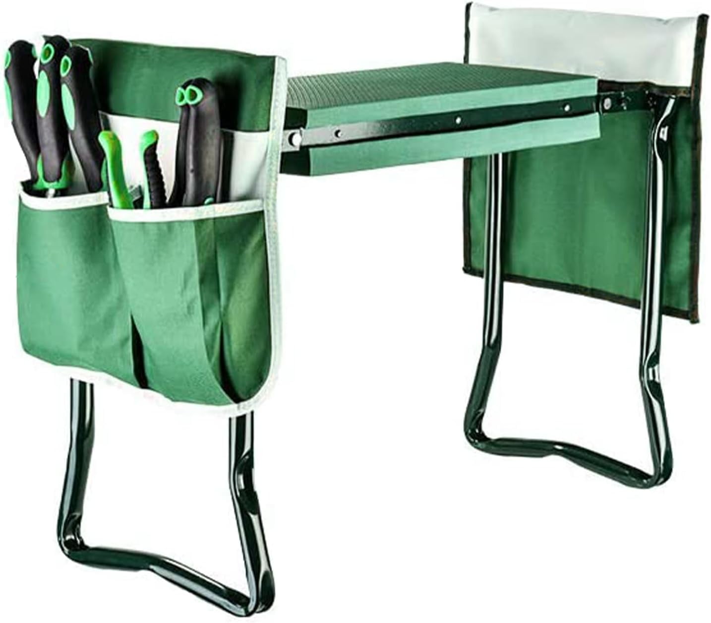 Versatile Garden Workbench with Sturdy Metal Legs, Green Tool Pouches ...
