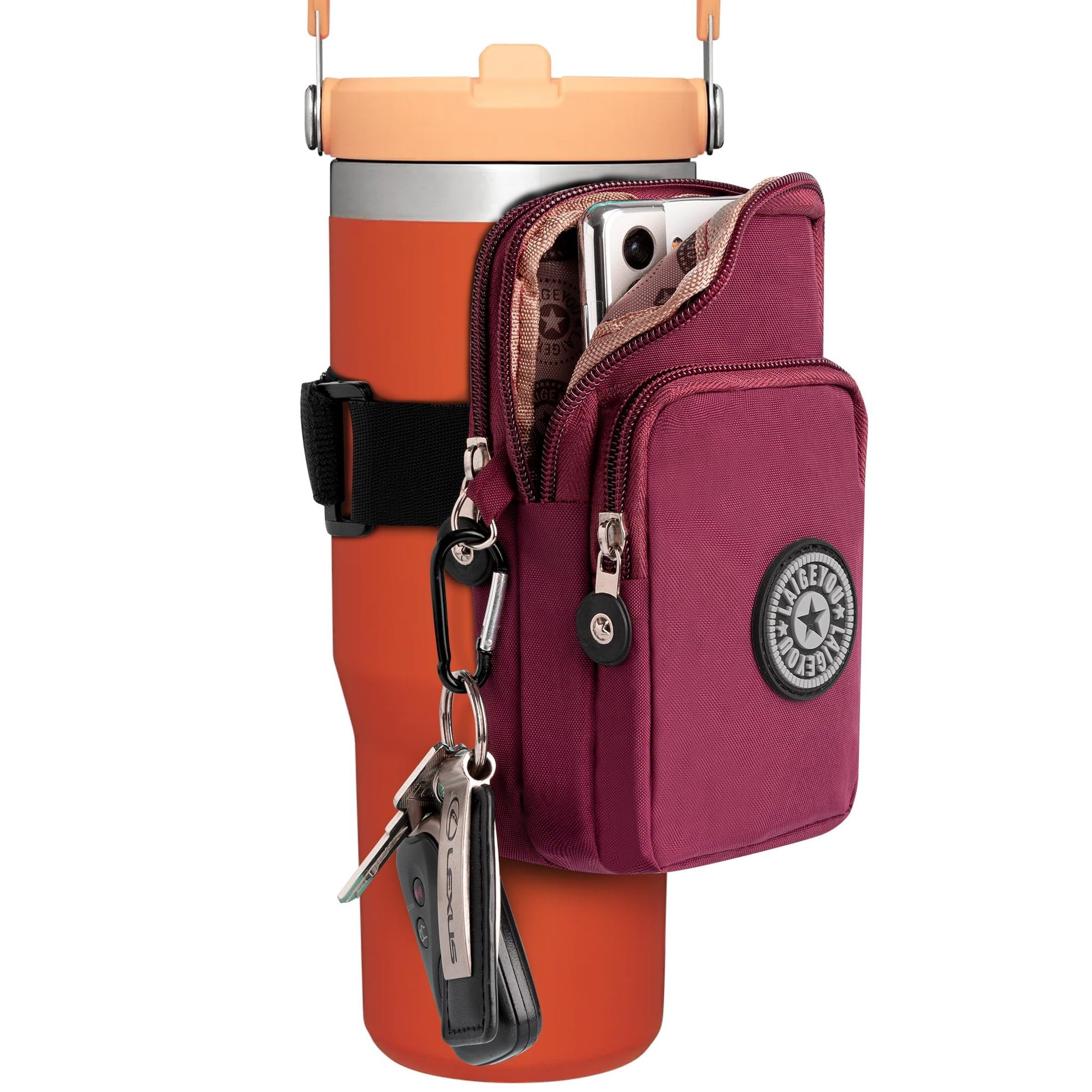 Versatile Gym Water Bottle Pouch with Phone and Key Storage Holder ...