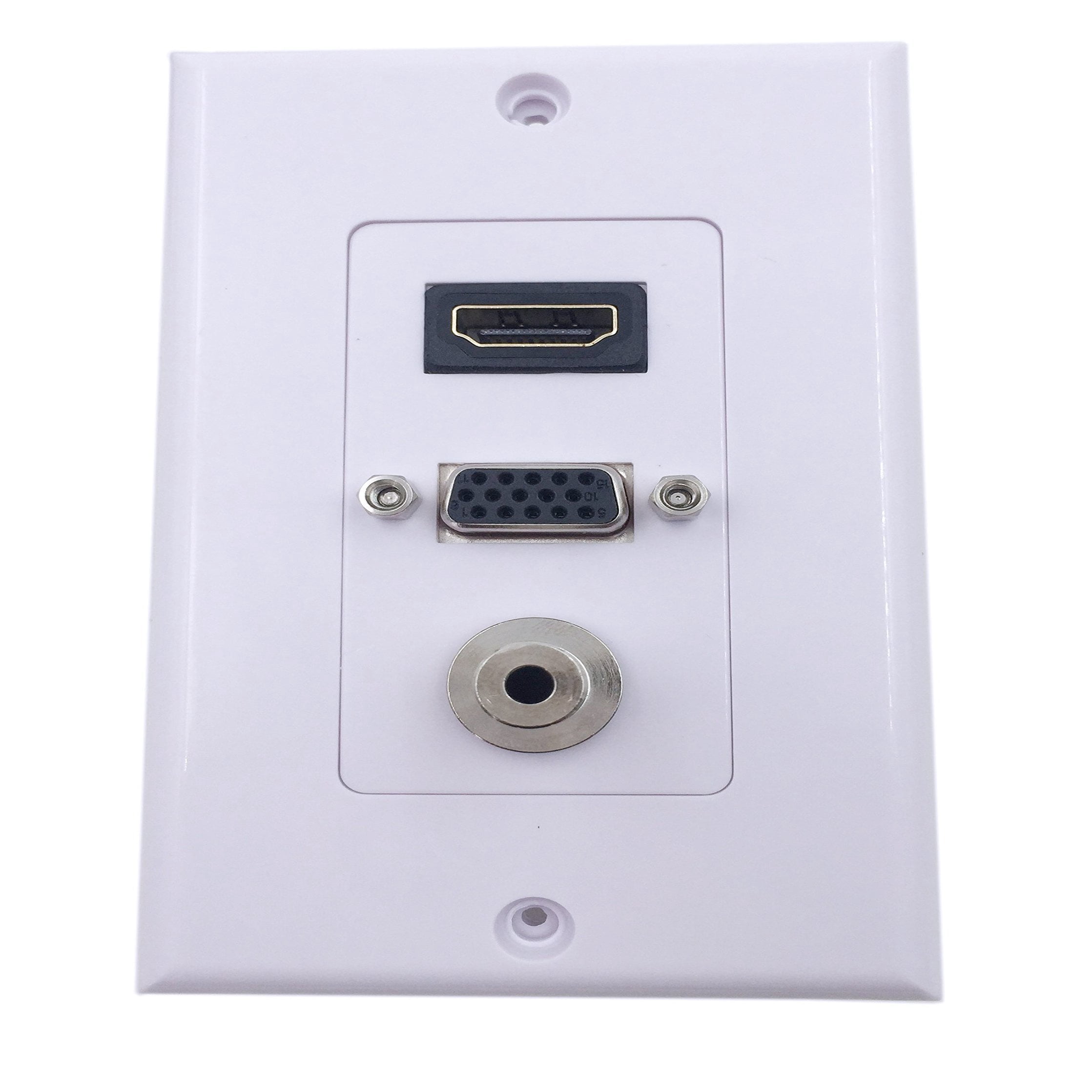 Versatile HDMI VGA Audio Video Wall Face Plate Panel in White - Walmart.com