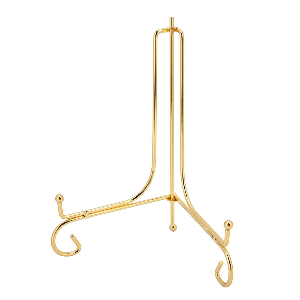 Versatile Holder for Clocks and Photos Gold Iron Plate Display Stand ...