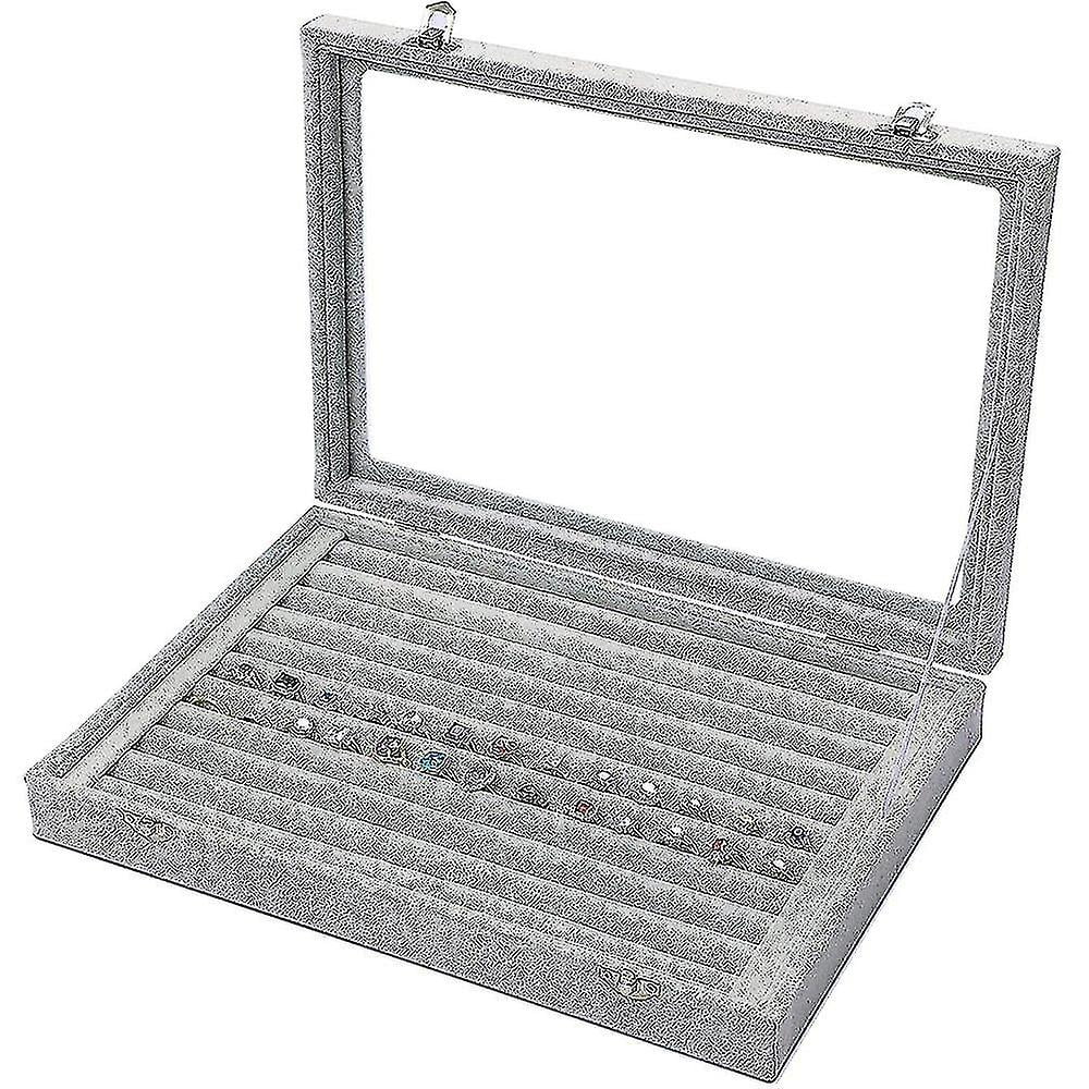 Versatile Jewelry Organizer, Clear Glass Top Window Display Case with ...