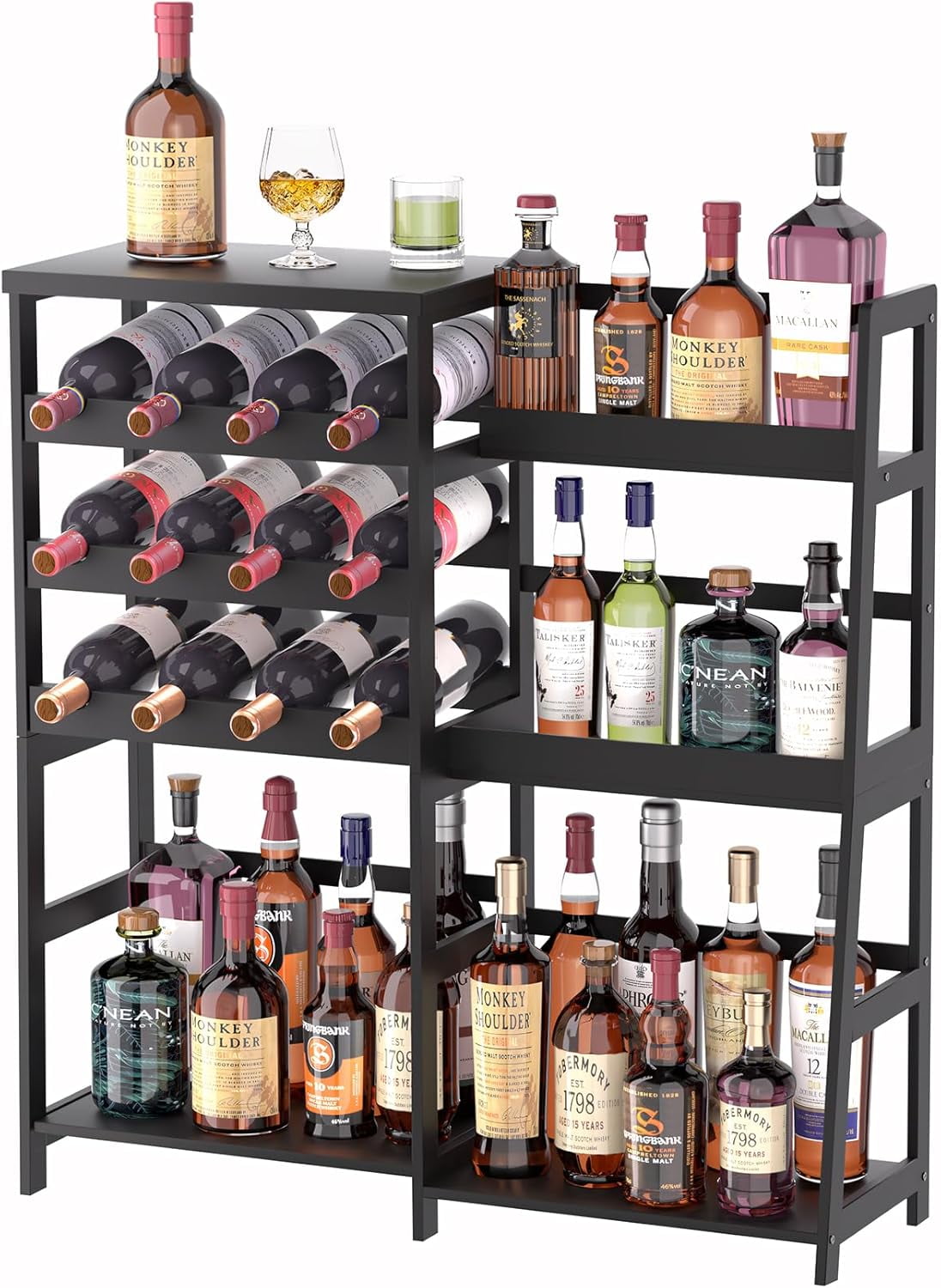 Versatile Liquor Stand for Home Bar,Wine Rack Freestanding Floor,Mini ...