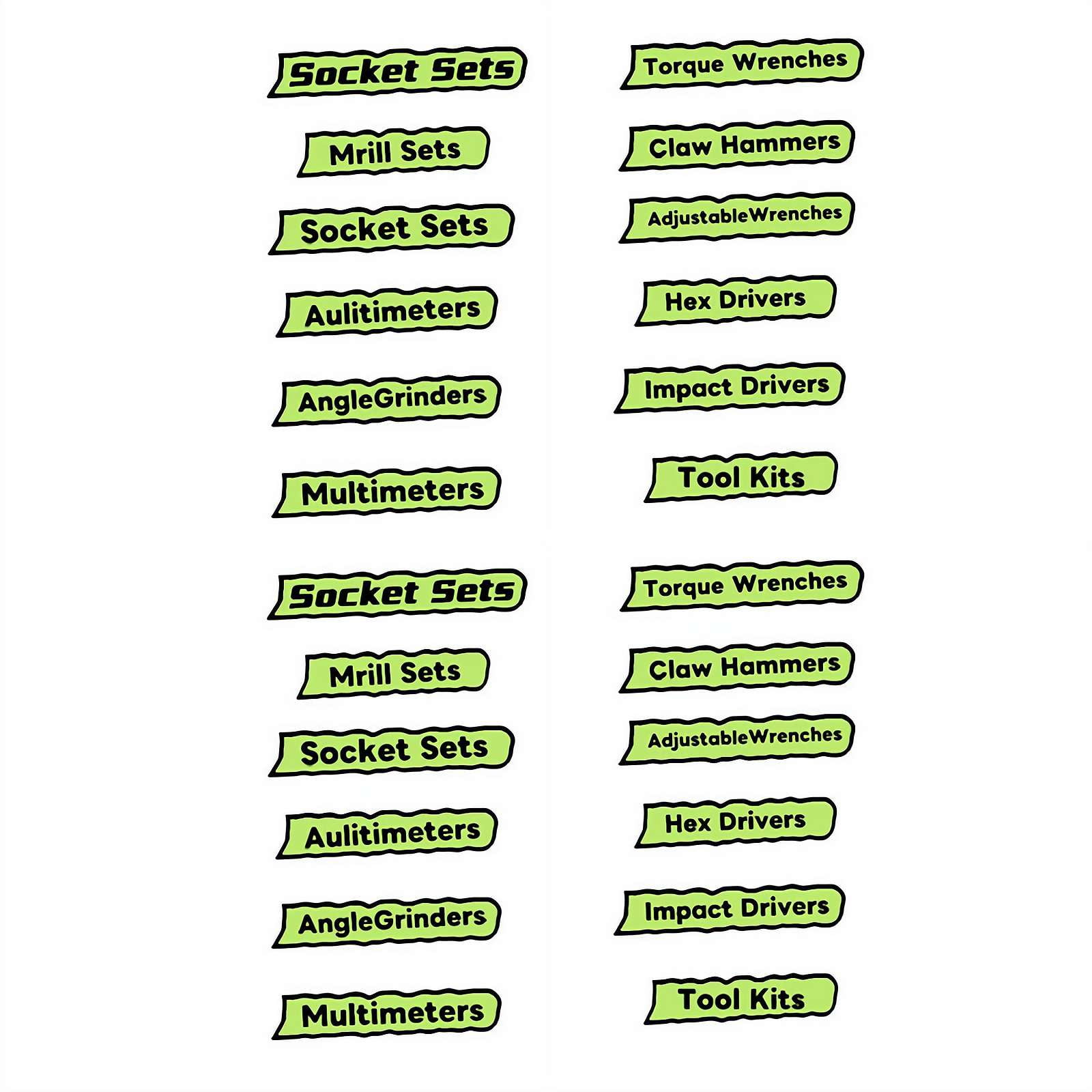Versatile Magne-tic Toolbox Labels, 24Pack Reusable Organizing Tags for ...